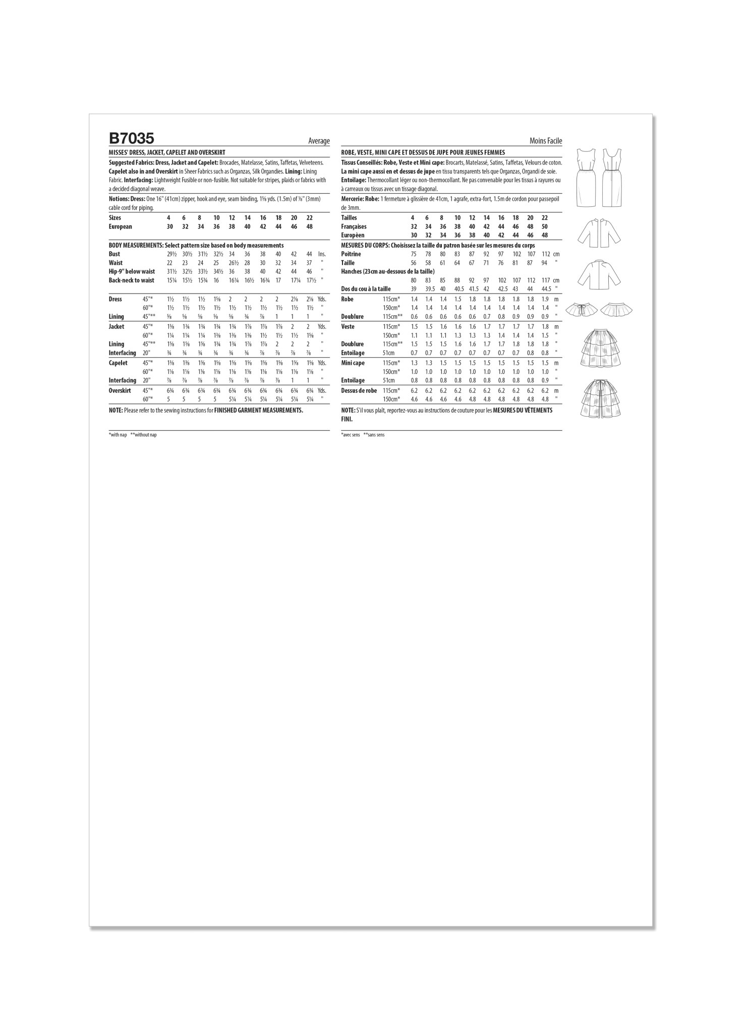 Butterick Sewing Pattern B7035 Misses’ Dress, Jacket, Capelet and ...