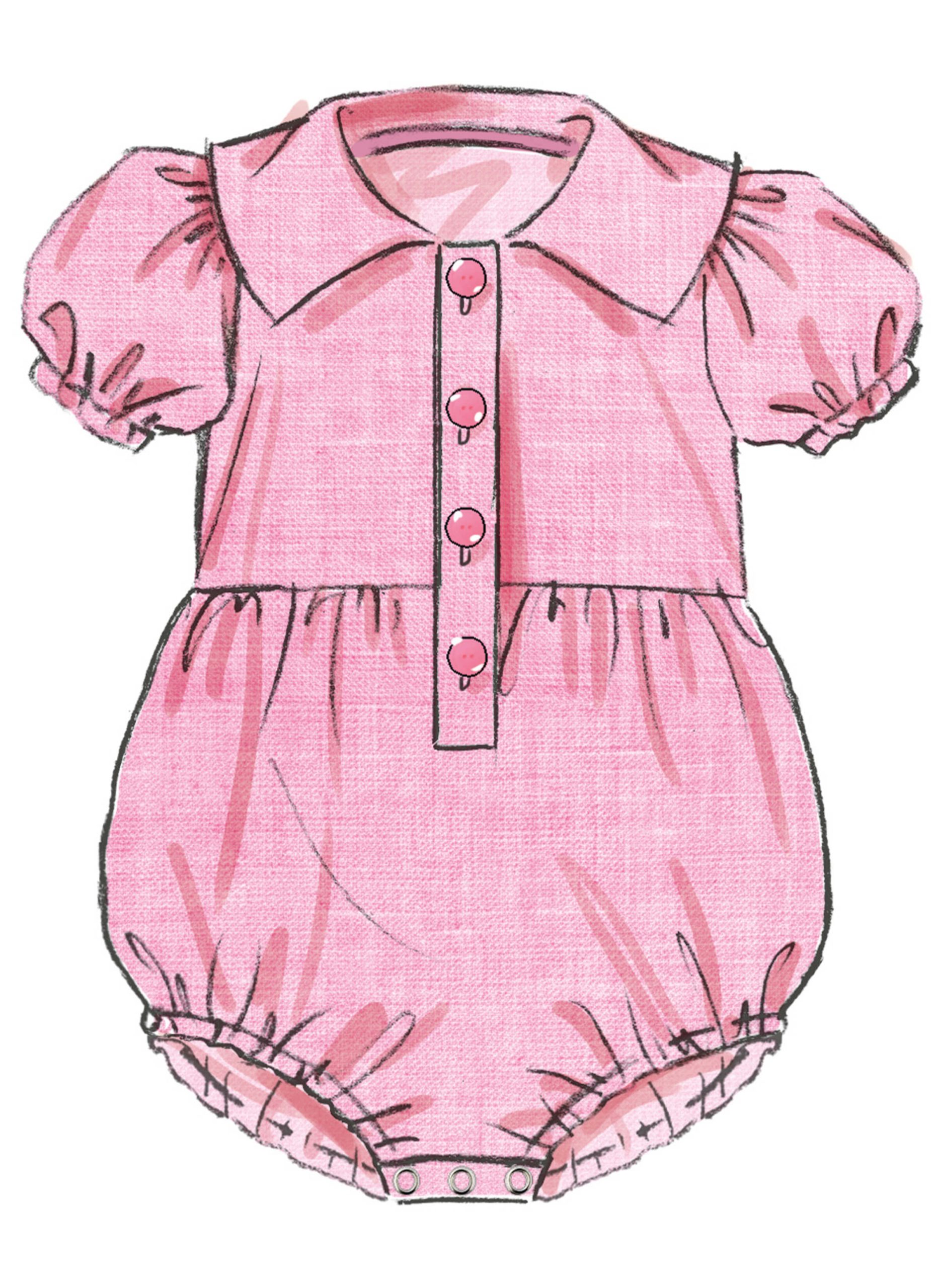 Butterick Sewing Pattern B7048 Babies’ Rompers - Sewdirect