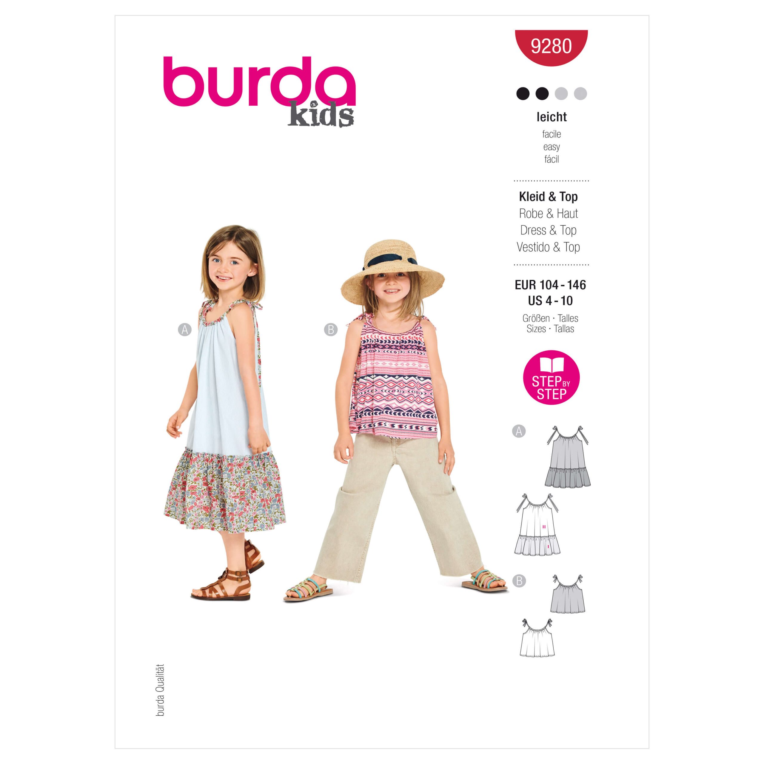 Burda Style Pattern B9280 Children’s Top and Dress - Sewdirect