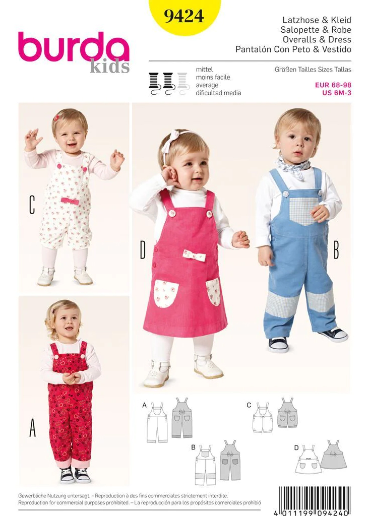 Burda Style B9424 Baby Sewing Pattern - Sewdirect