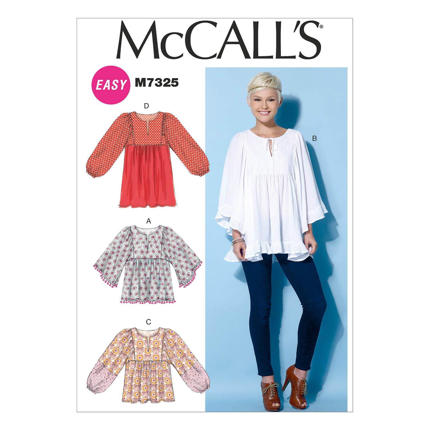 McCall’s Sewing Pattern M7325 Misses’ Gathered Tops and Tunic - Sewdirect