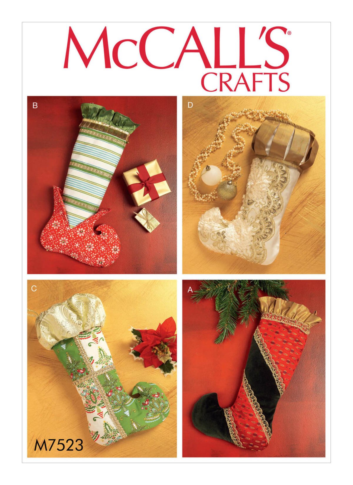 McCall’s Sewing Pattern M7523 Christmas Stockings in Four Styles ...