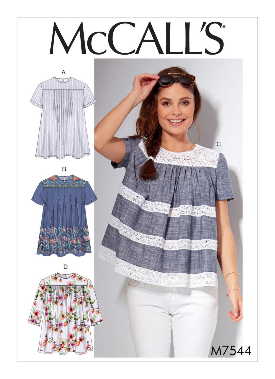 McCall’s Sewing Pattern M7544 Misses’ Pleated or Gathered Tops with ...