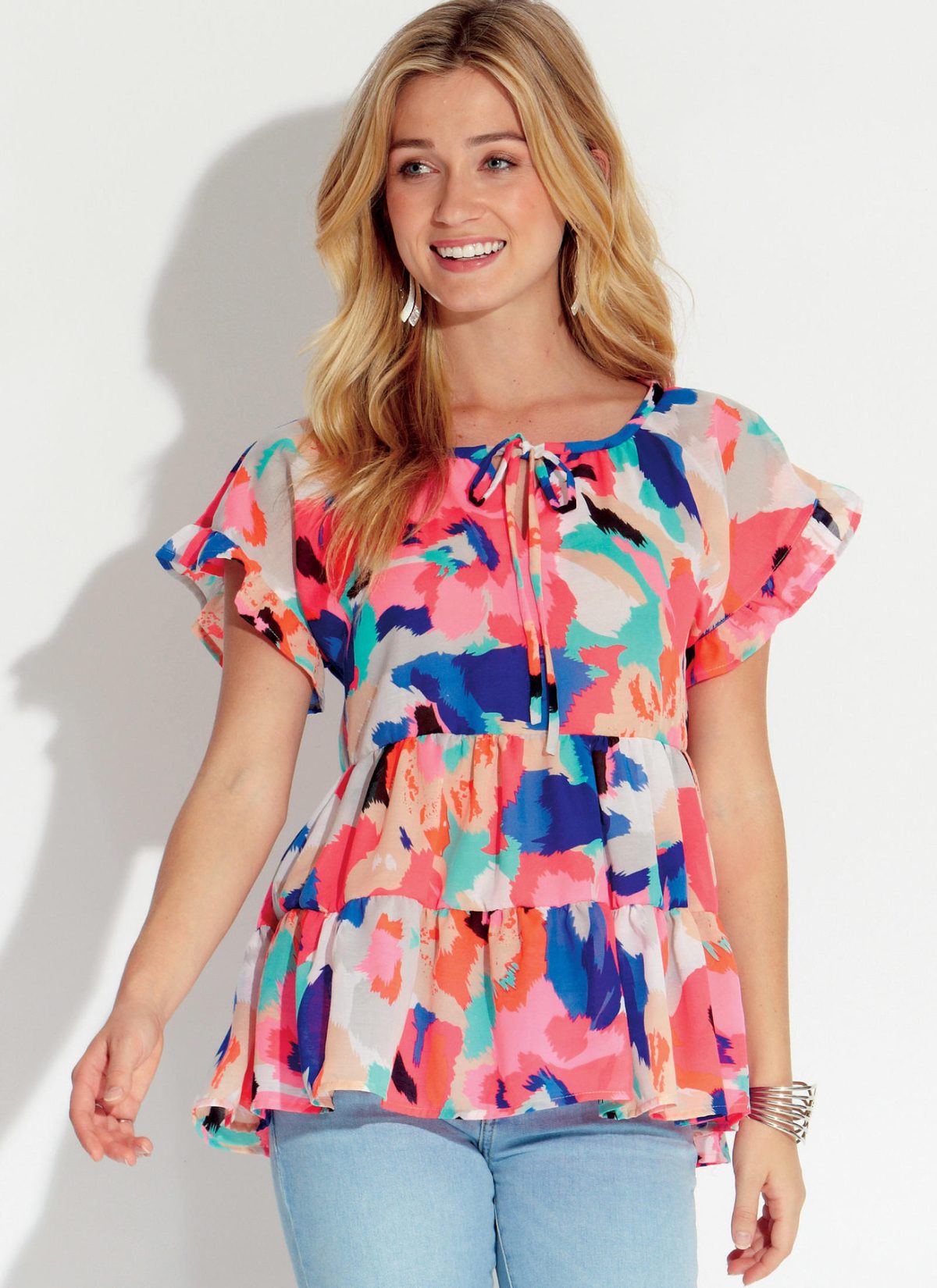 McCall’s Sewing Pattern M7571 Misses’ Split-Neck Tops with Sleeve and ...