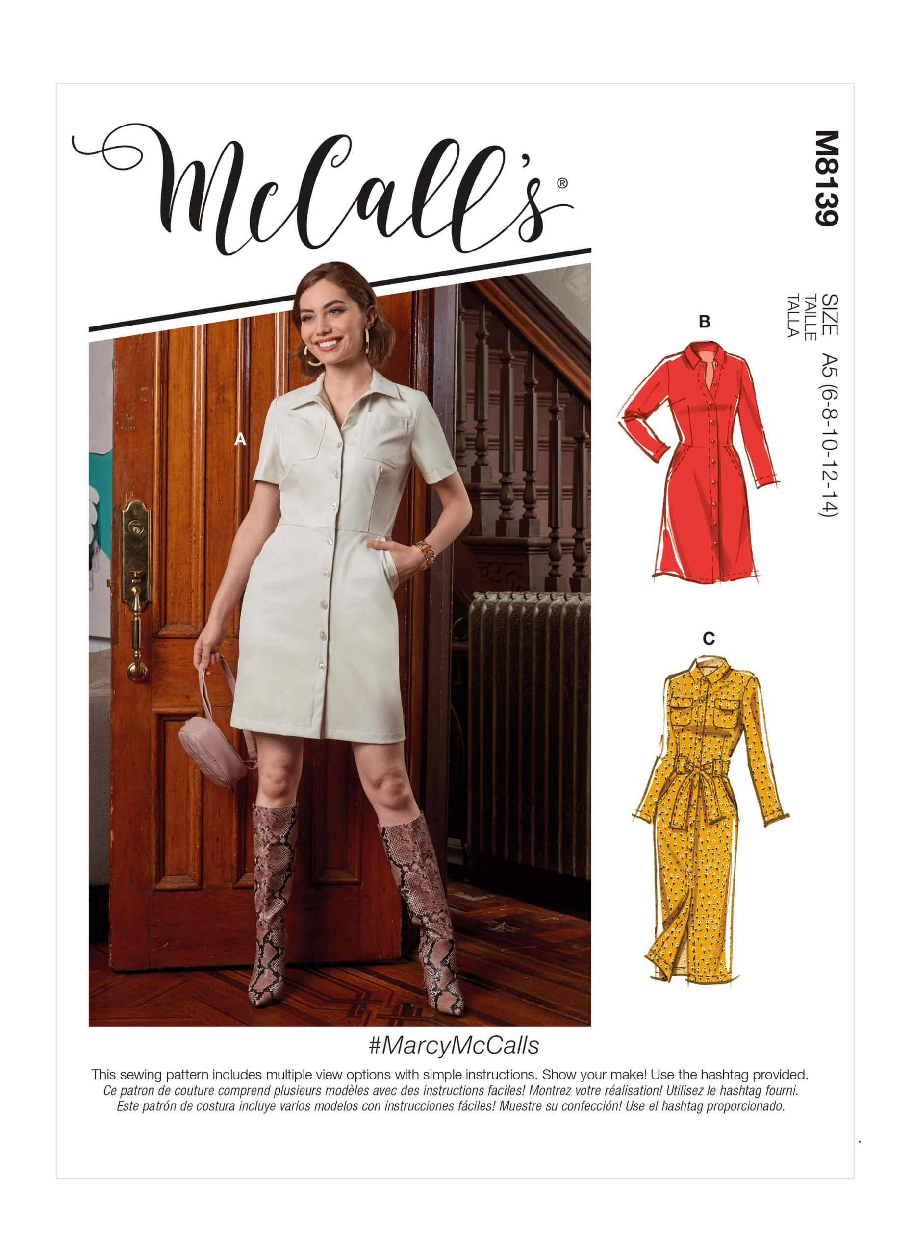 McCall’s Sewing Pattern M8139 Misses’ Dresses with belt #MarcyMcCalls ...