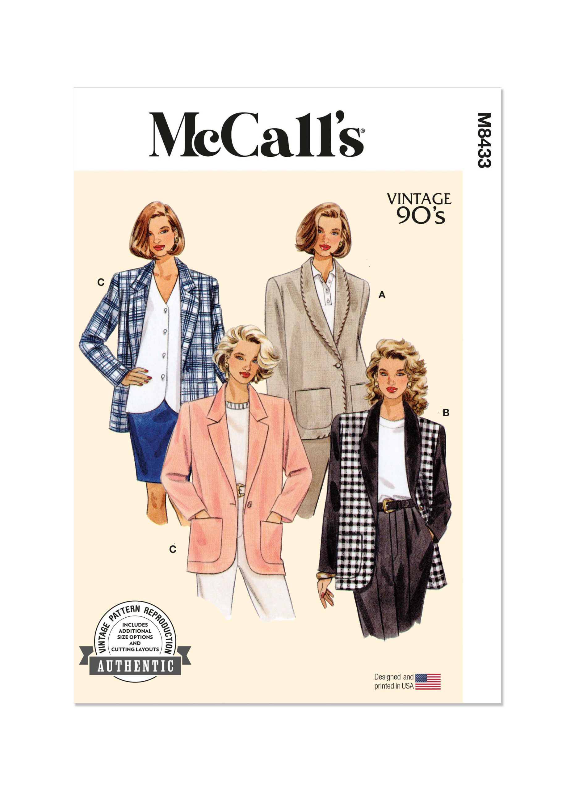 McCall’s Sewing Pattern M8433 Vintage Misses’ Jacket - Sewdirect