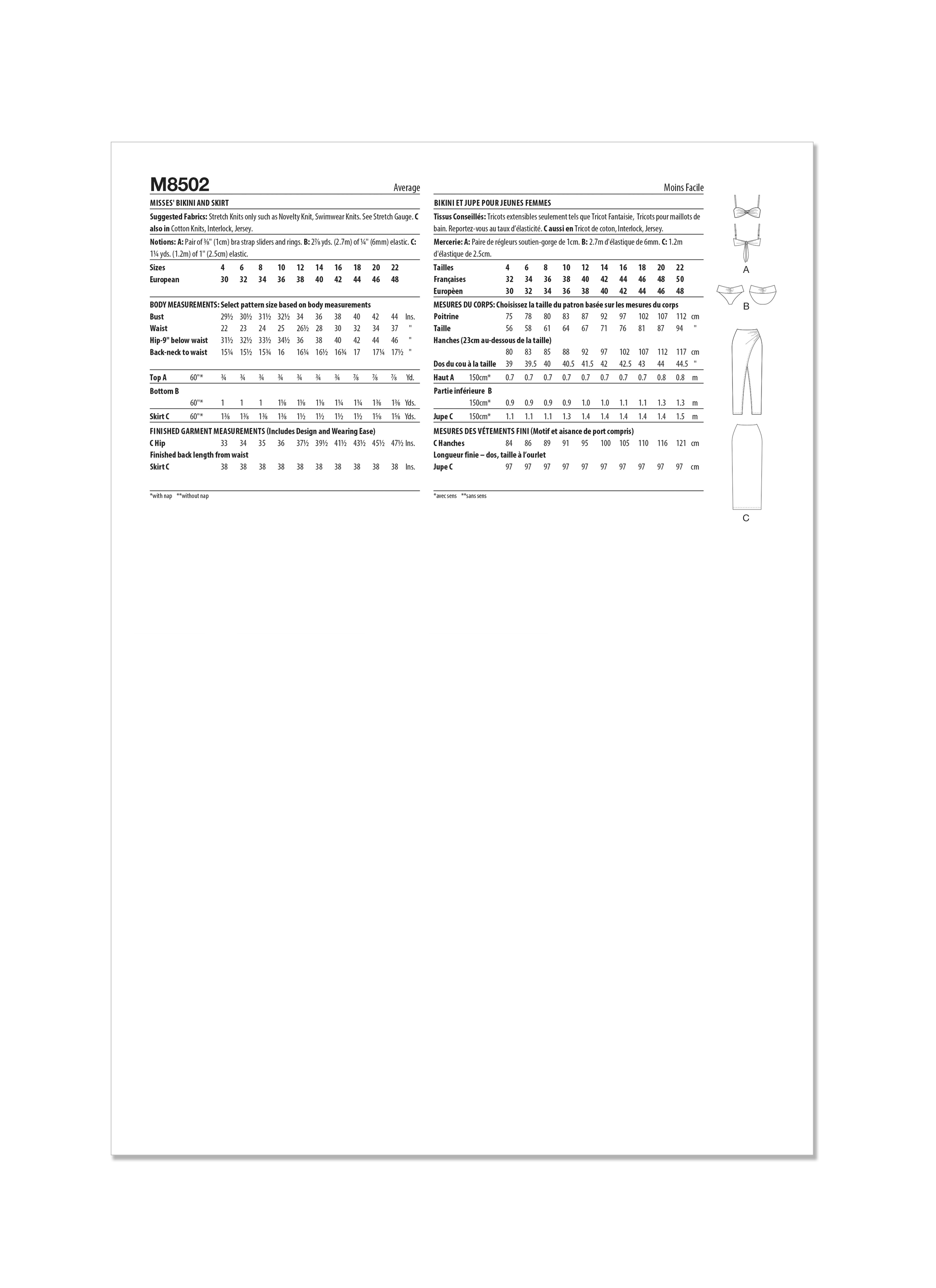 McCall’s Sewing Pattern M8502 Misses’ Bikini and Skirt by Brandi Joan ...