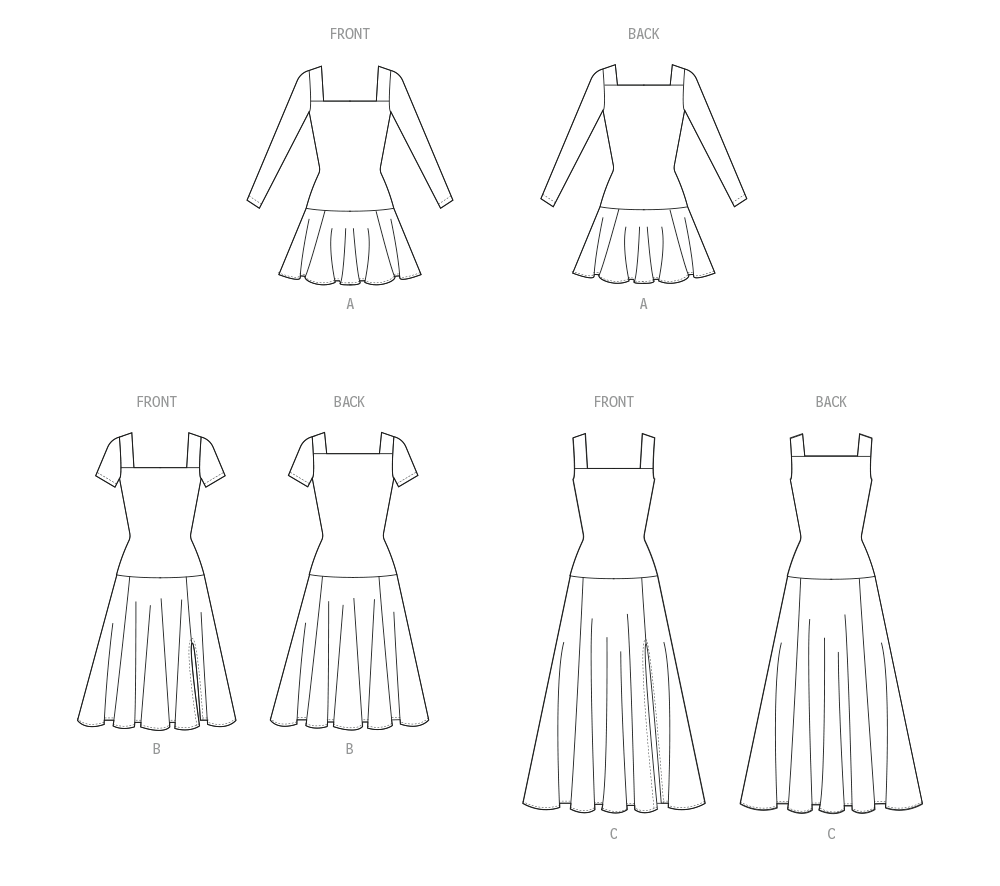 McCall’s Sewing Pattern M8551 Misses’ and Miss Petite Knit Dresses ...