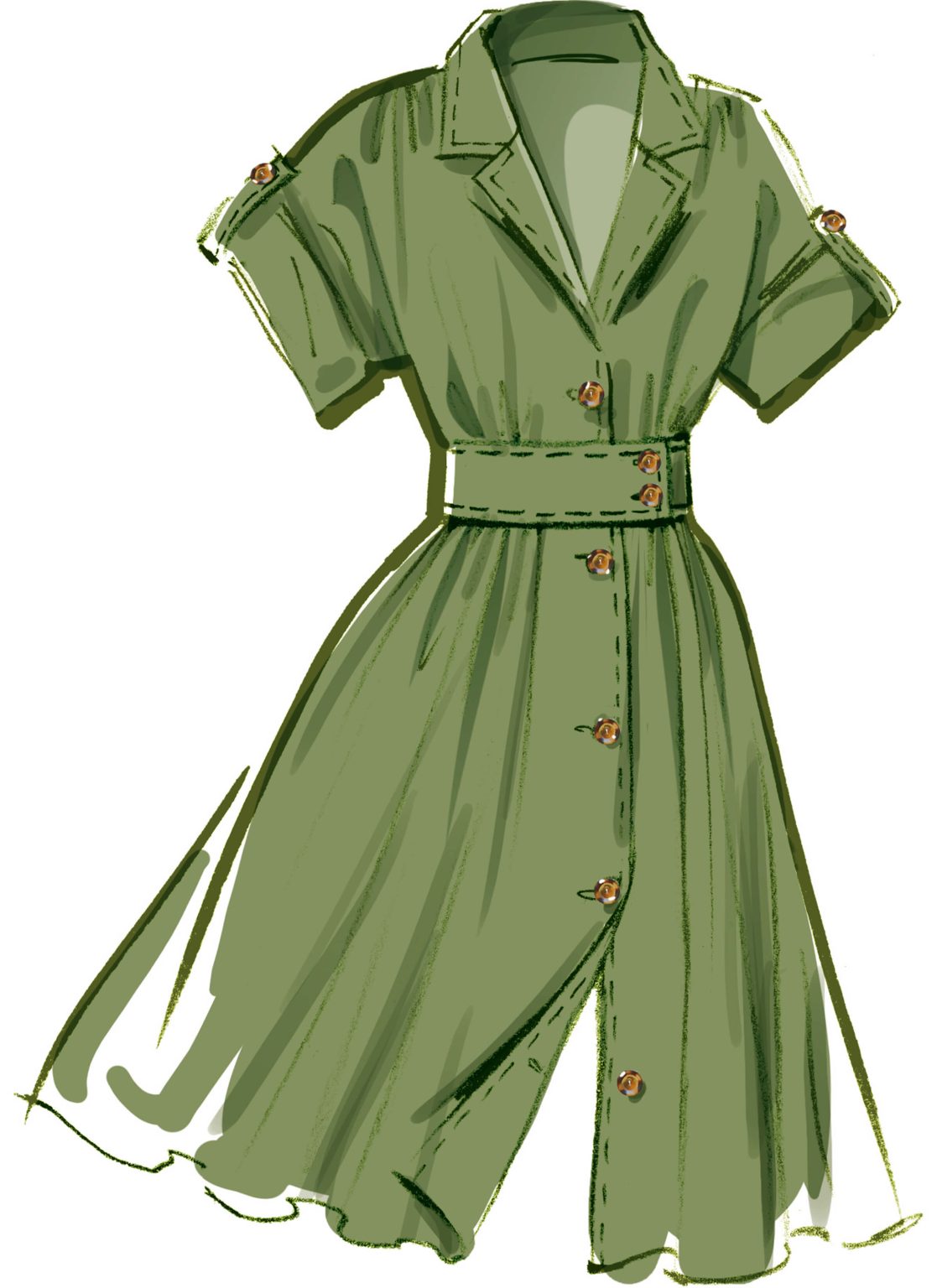 McCall’s Sewing Pattern M8556 Misses’ Shirtdress in Three Lengths ...