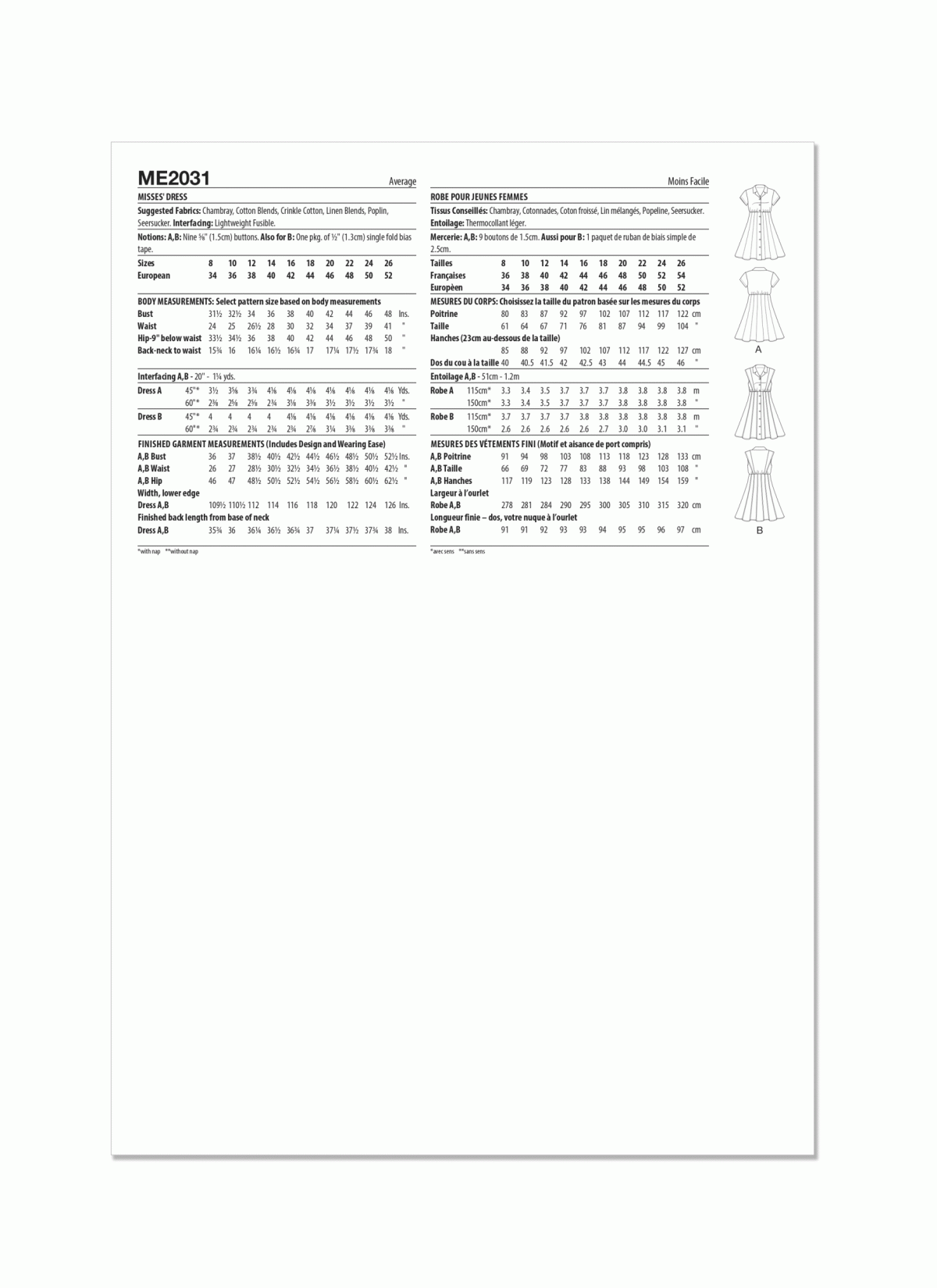 Know Me Sewing Pattern ME2031 Misses’ Dresses by Lydia Naomi - Sewdirect