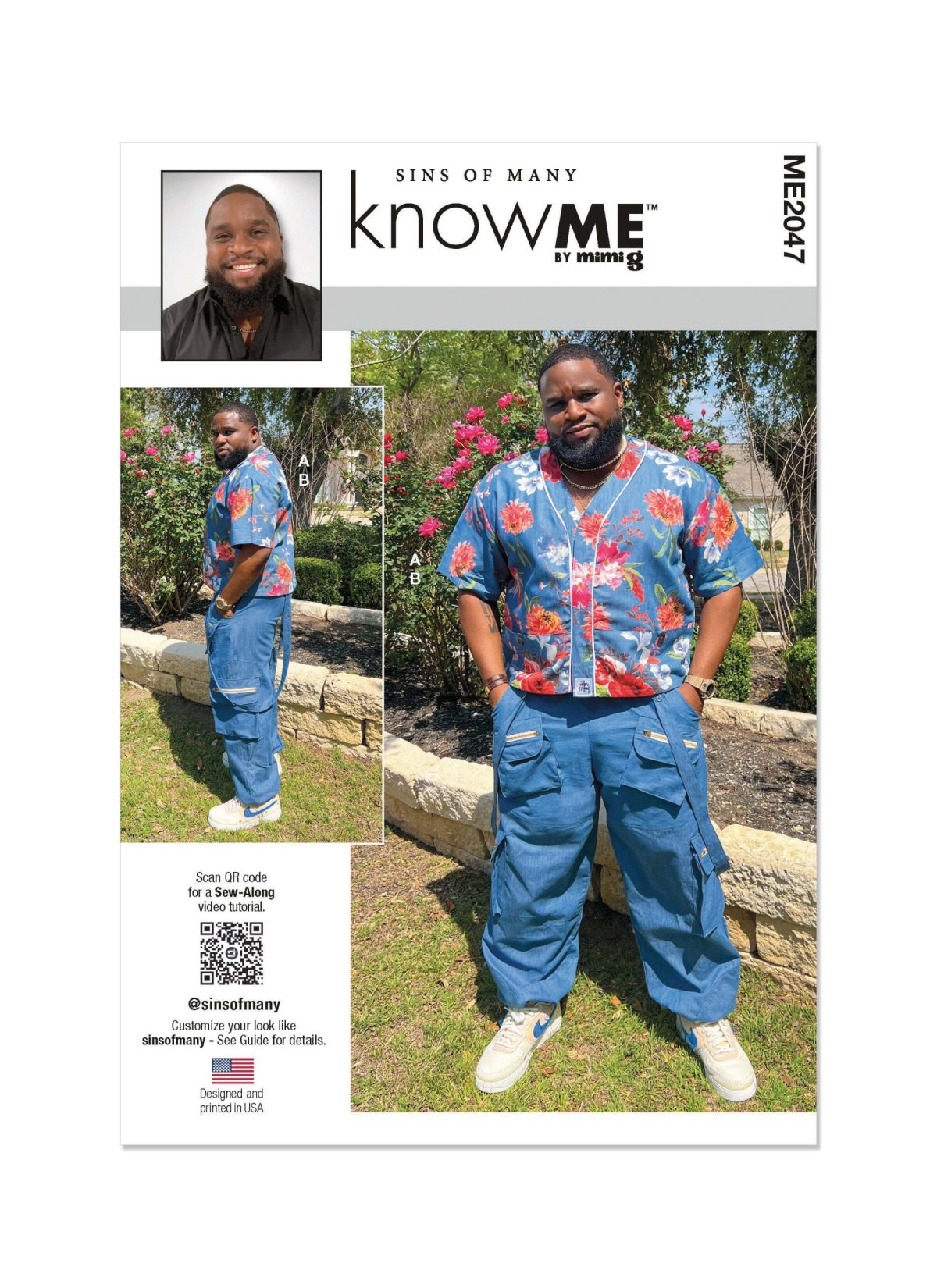 Know Me Sewing Pattern ME2047 Men’s Shirt and Jogger Pants - Sewdirect