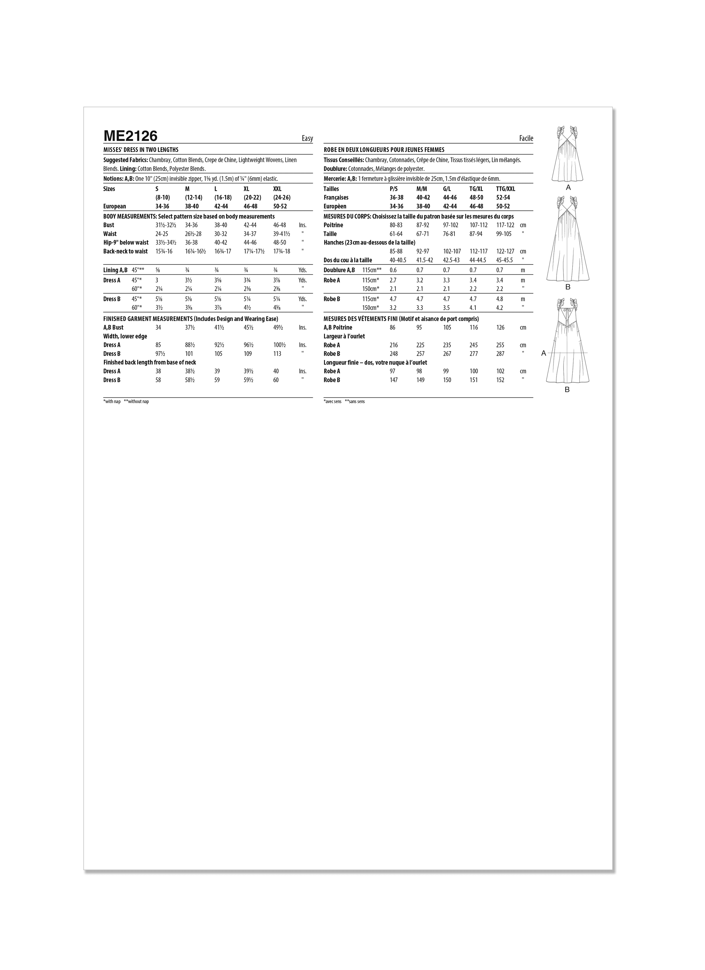 Know Me Sewing Pattern ME2126 Misses’ Dress in Two Lengths by Keechii B ...