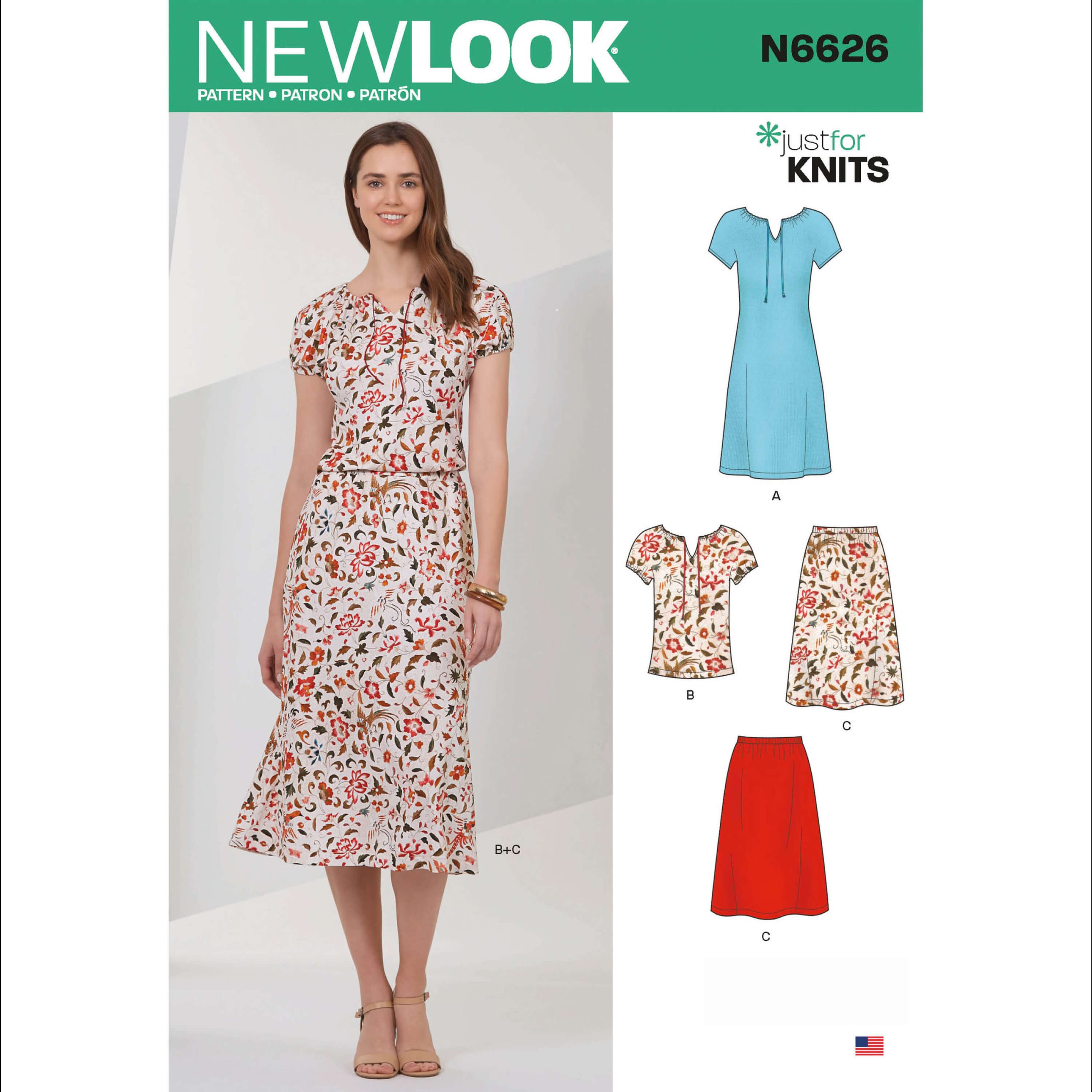 New Look Sewing Pattern N6626 Misses’ Dress, Top and Skirts - Sewdirect