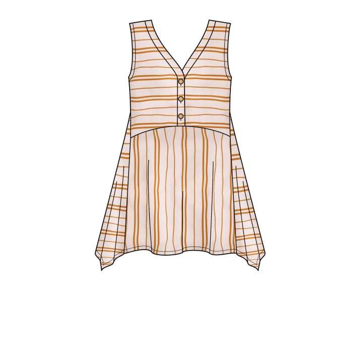 New Look Sewing Pattern N6658 Misses’ Handkerchief Hemmed Top - Sewdirect