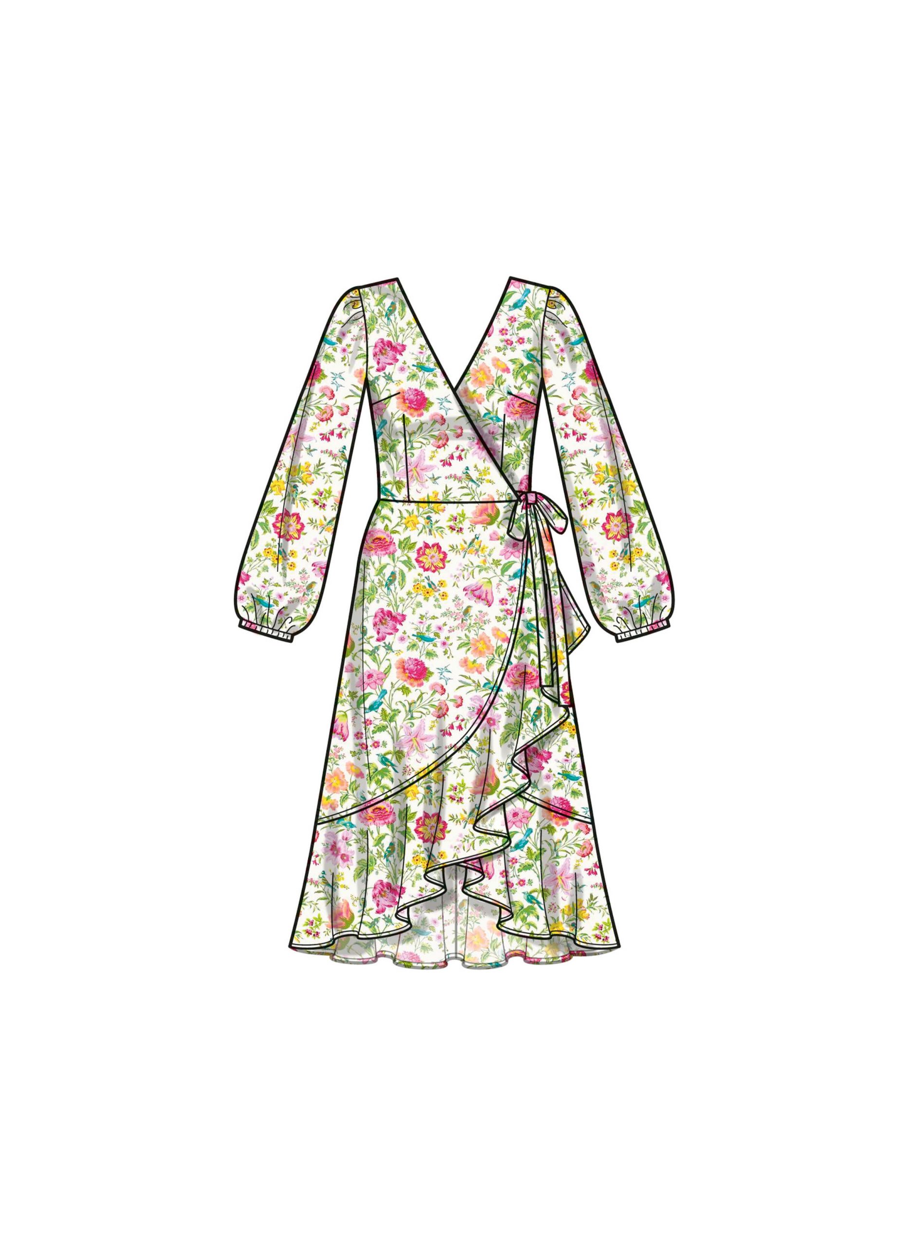 New Look Sewing Pattern N6750 Misses’ Wrap Dress With Length and Sleeve ...