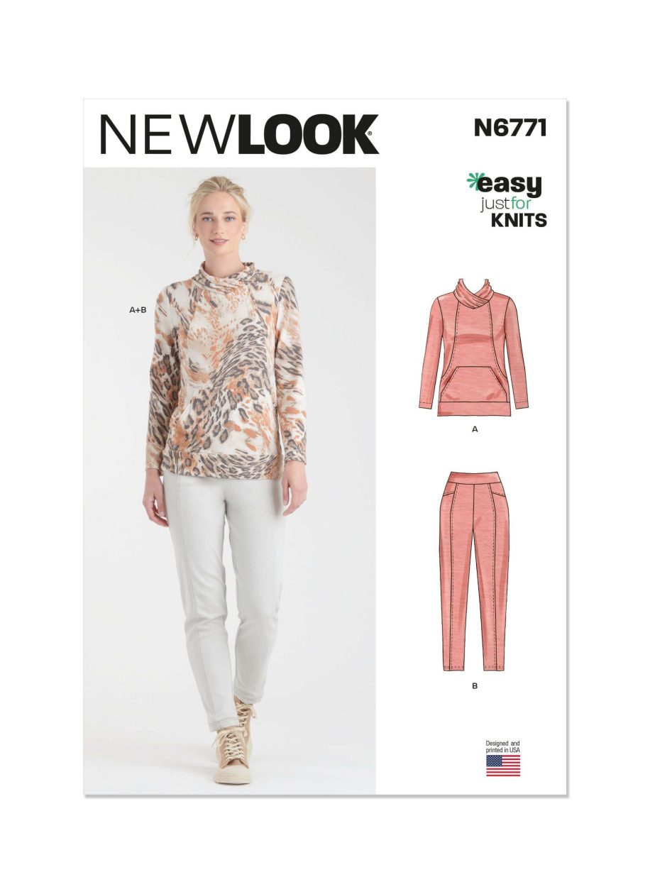 New Look Sewing Pattern N6771 Misses’ Knit Top and Trousers - Sewdirect
