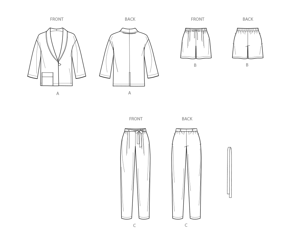 New Look Sewing Pattern N6780 Misses’ Jacket, Shorts and Trousers ...