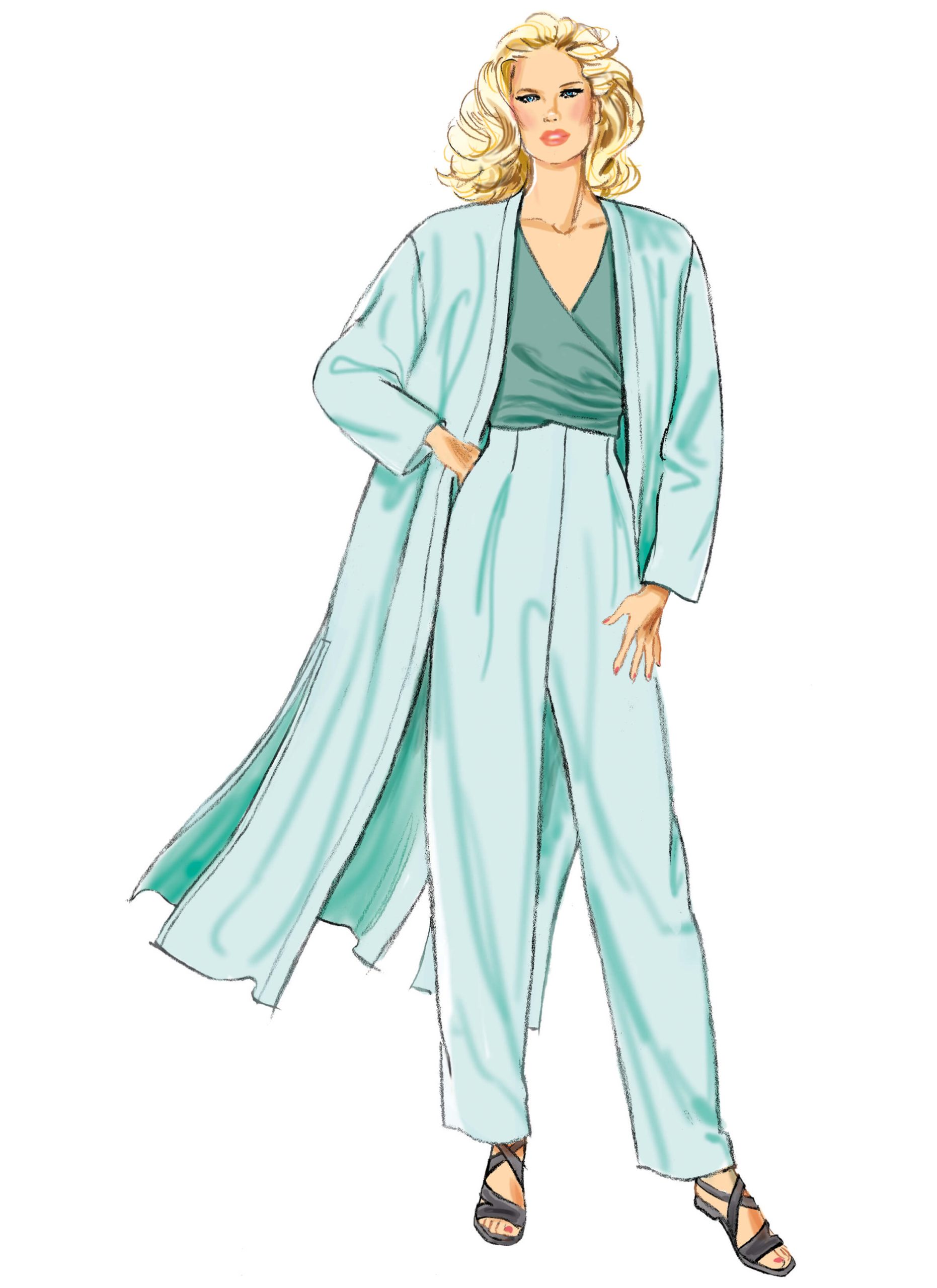 New Look Sewing Pattern N6796 Misses’ Coat, Tops and Trousers - Sewdirect