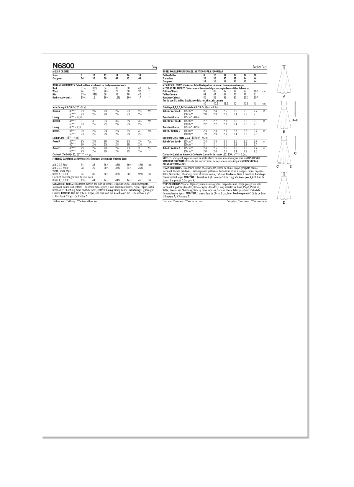 New Look Sewing Pattern N6800 Misses’ Dresses - Sewdirect