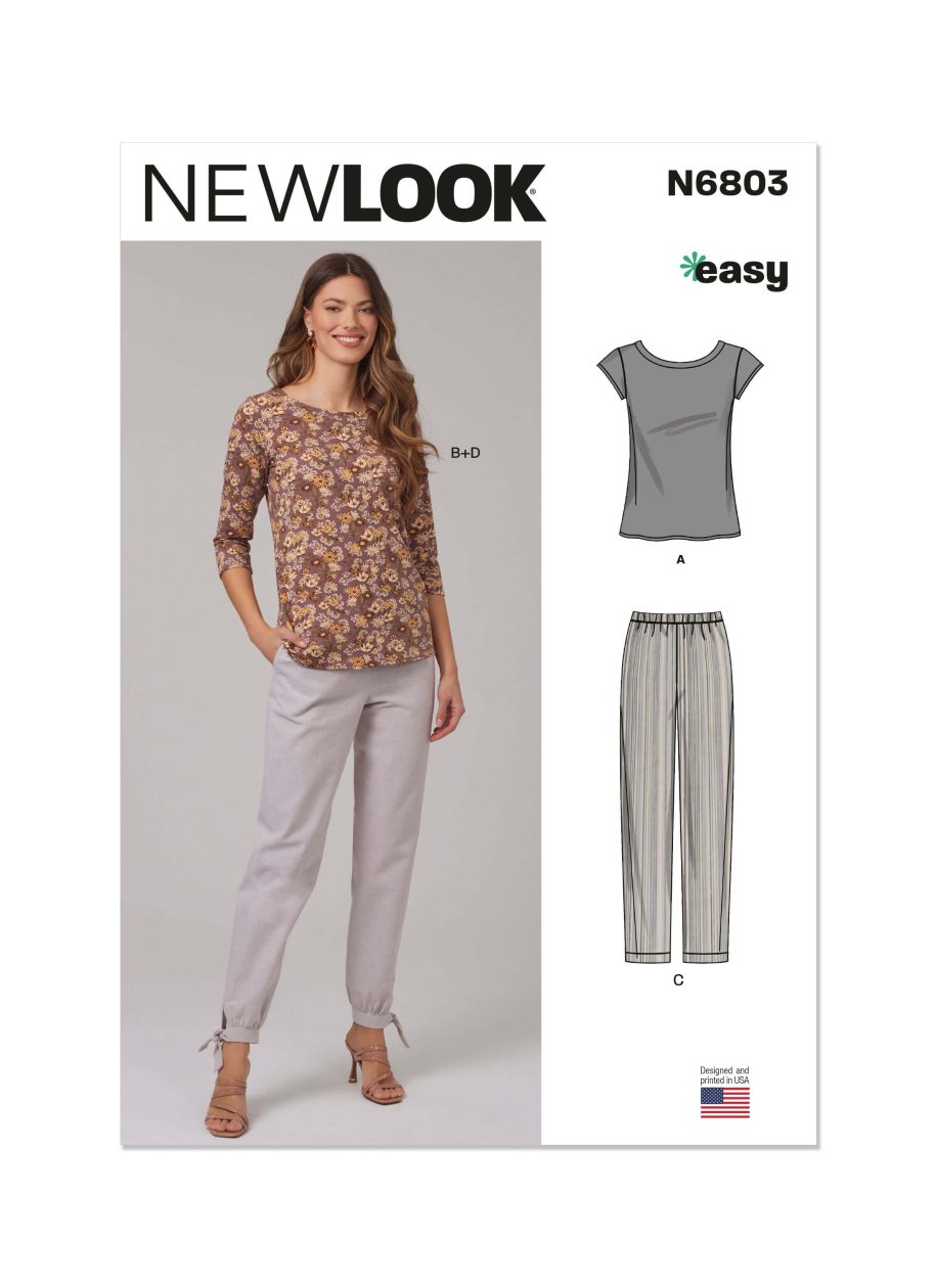 New Look Sewing Pattern N6803 Misses’ Knit Tops and Trousers - Sewdirect