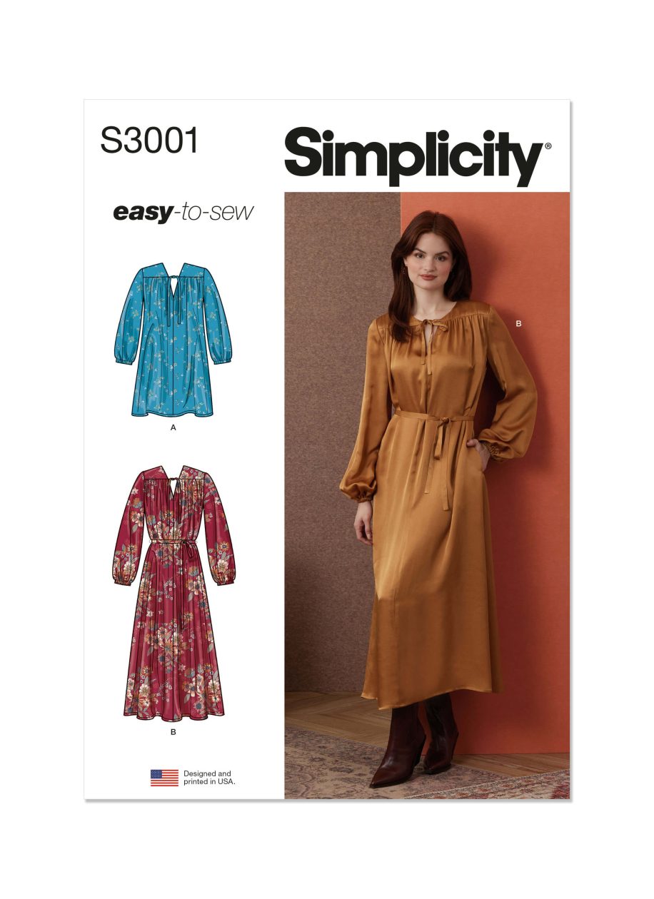 Simplicity Sewing Pattern S3001 Misses’ Dresses - Sewdirect