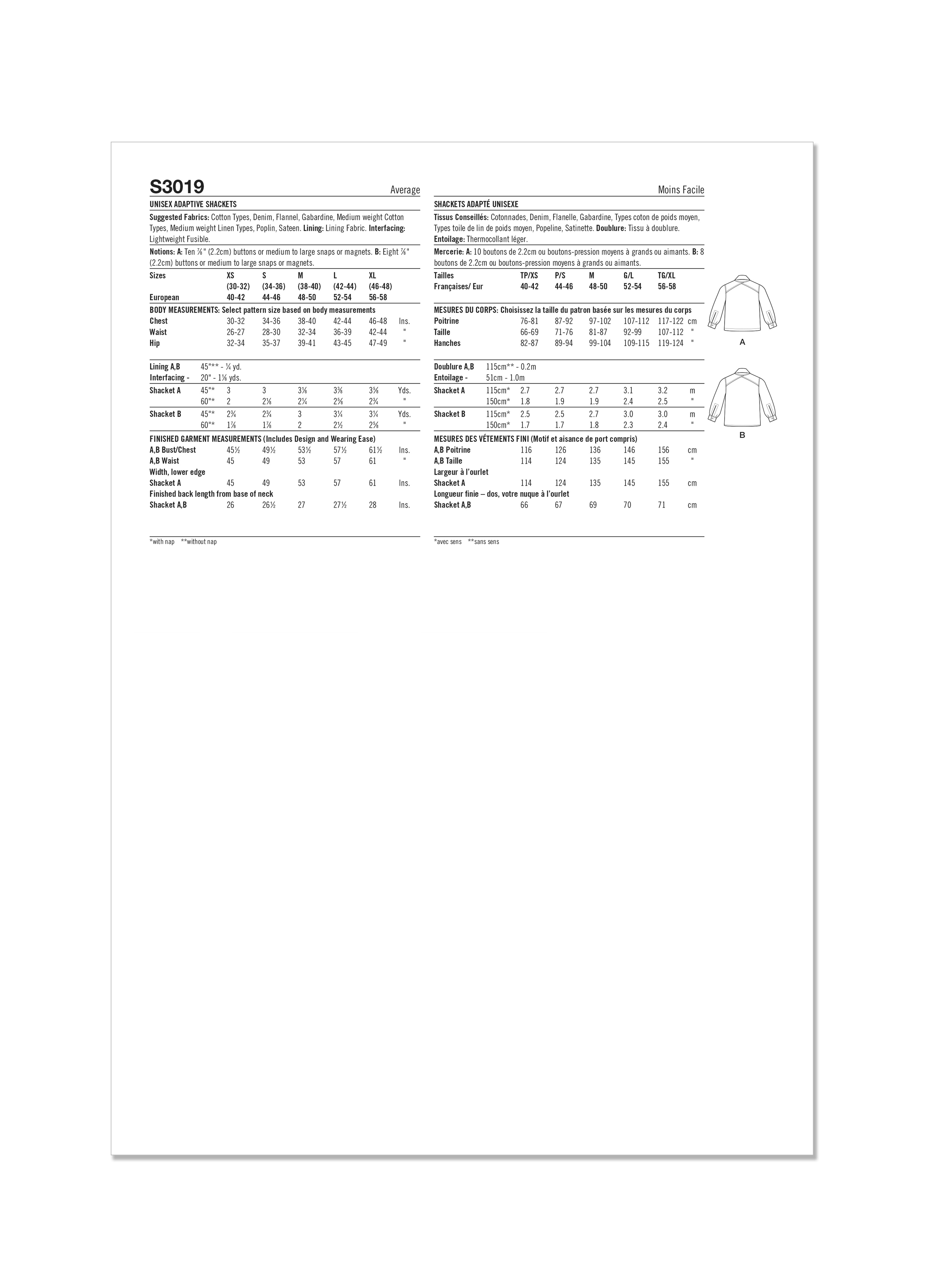 Simplicity Sewing Pattern S3019 Unisex Adaptive Shacket by Sewn ...