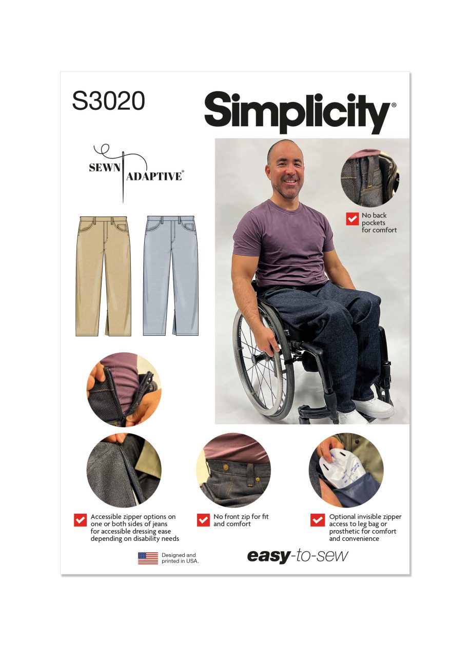 Simplicity Sewing Pattern S3020 Unisex Adaptive Jeans by Sewn Adaptive ...