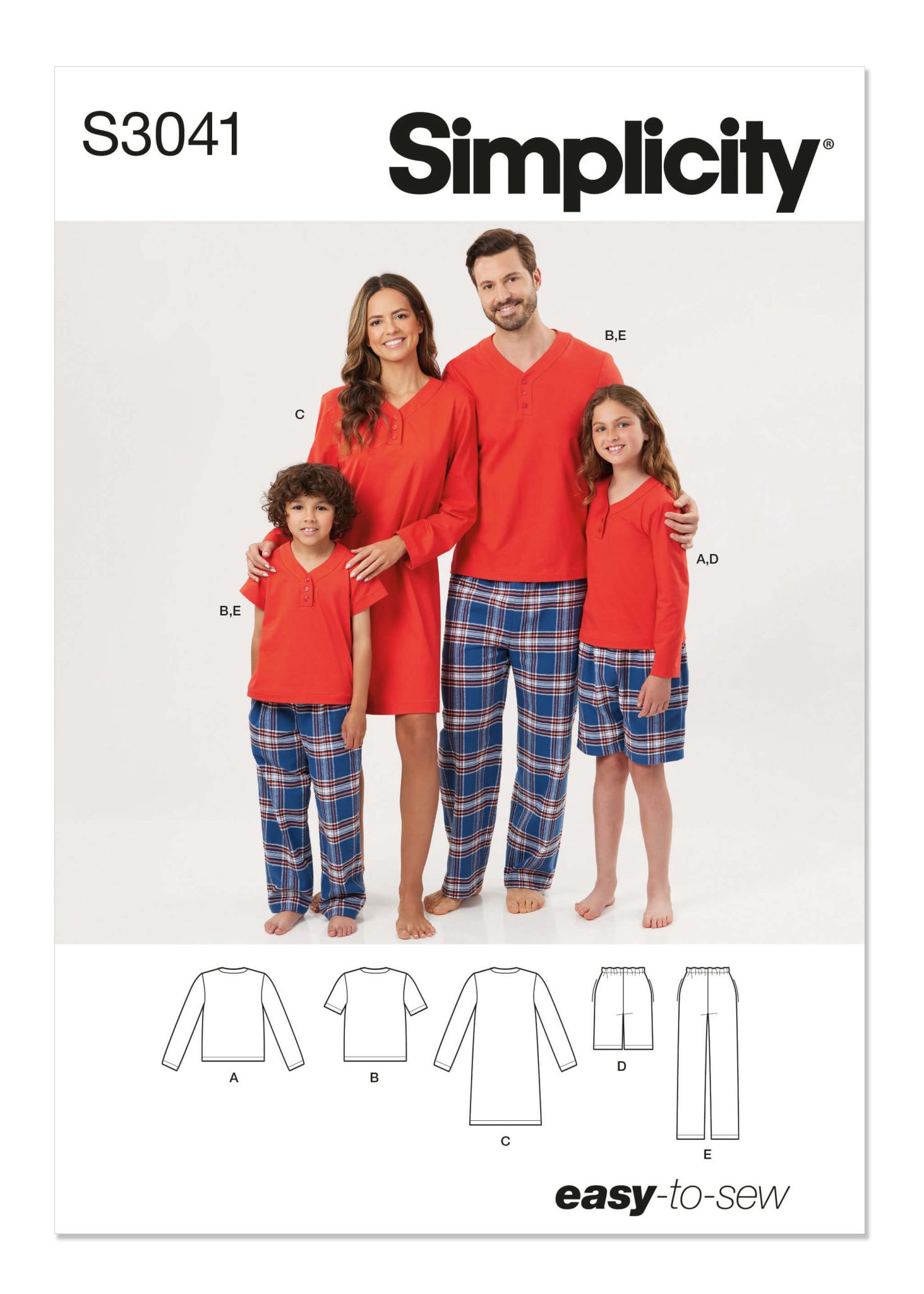 Simplicity Sewing Pattern S3041 Children’s, Teens’ & Adults’ Pyjamas ...
