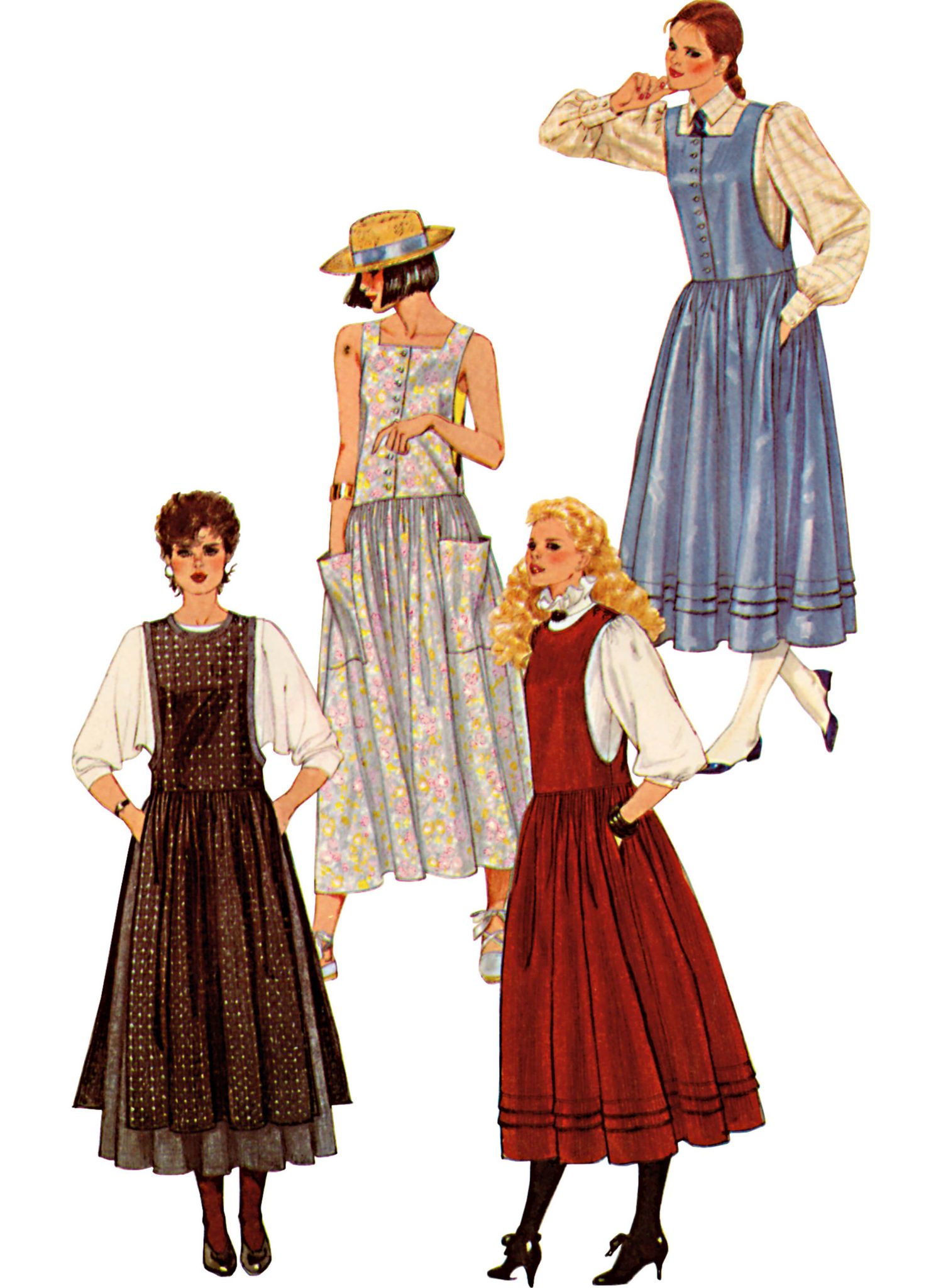 Simplicity Sewing Pattern S3048 Misses’ Vintage Pinafores in Two ...