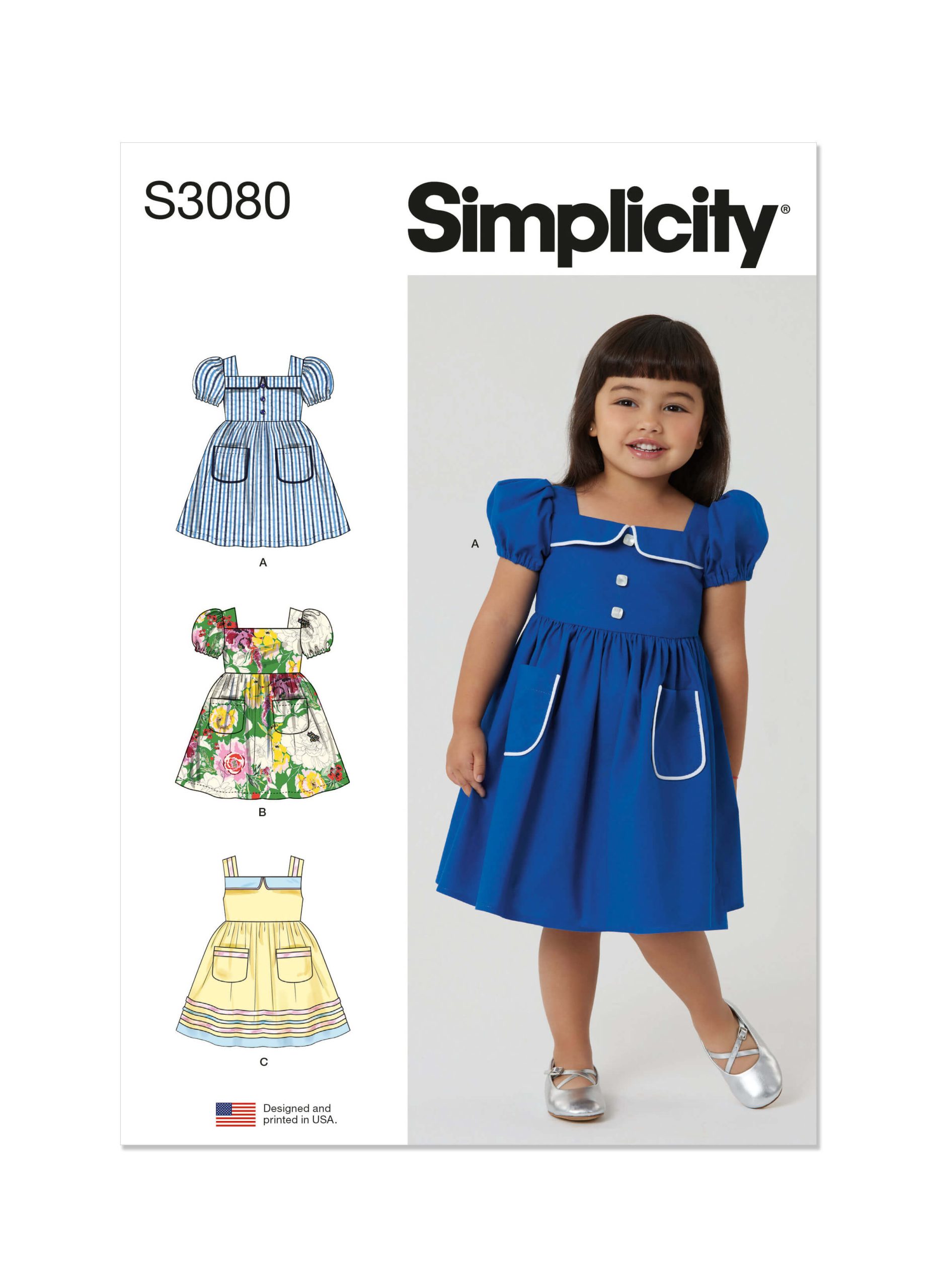 Simplicity Sewing Pattern S3080 Toddlers’ Dresses - Sewdirect