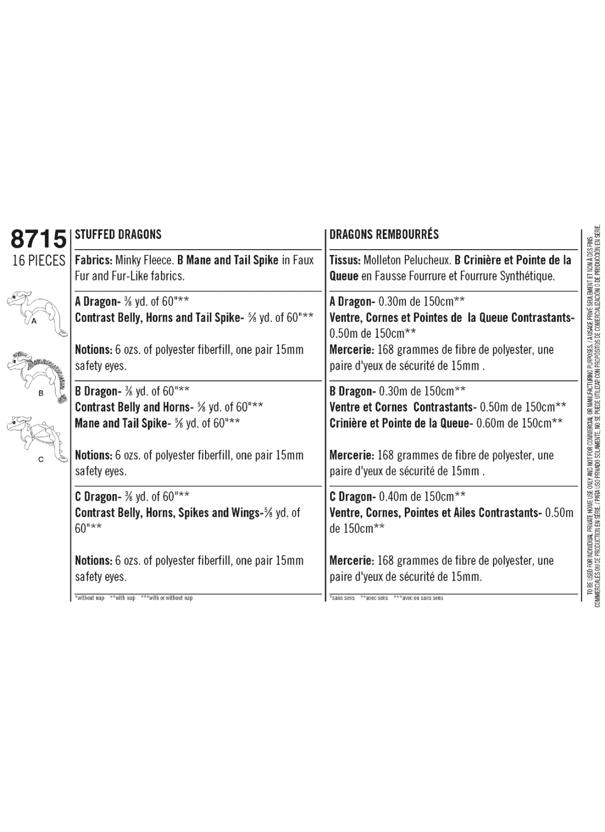 Simplicity Sewing Pattern 8715 Stuffed Dragons - Sewdirect