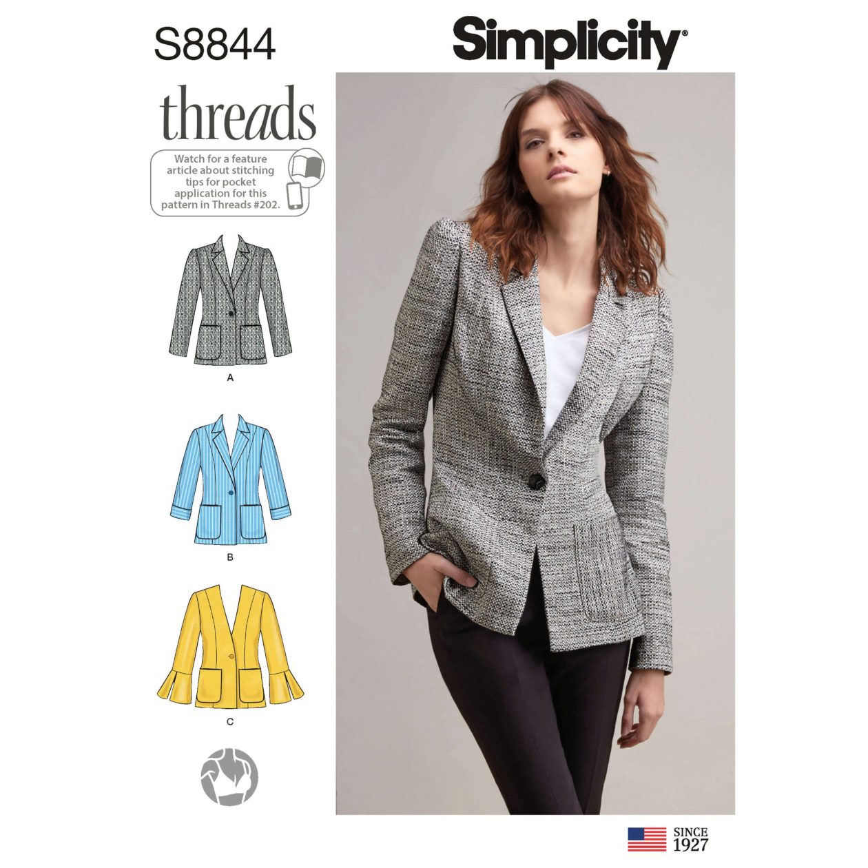 Simplicity Pattern S8844 Misses’/ Miss Petite Unlined Blazer or Jacket ...