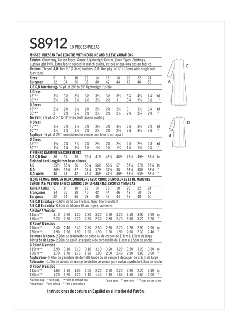 Simplicity Sewing Pattern S8912 Misses’ Dresses - Sewdirect