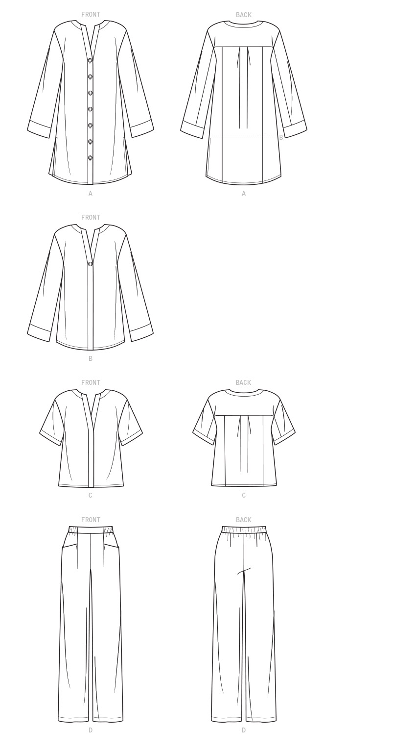 Simplicity Sewing Pattern S9113 Misses’ Tunic, Top & Pull On Trousers ...