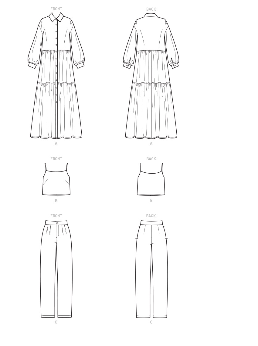 Simplicity Sewing Pattern S9114 Misses’ Dress, Top & Trousers - Sewdirect