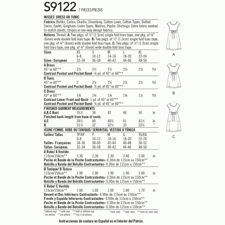 Simplicity Sewing Pattern S9122 Dottie Angel Misses’ Dresses - Sewdirect