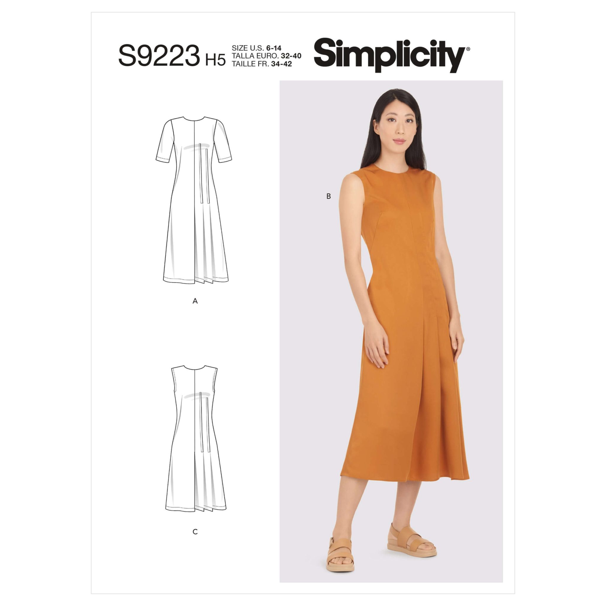 Simplicity Sewing Pattern S9223 Misses’ Pleated Dress - Sewdirect