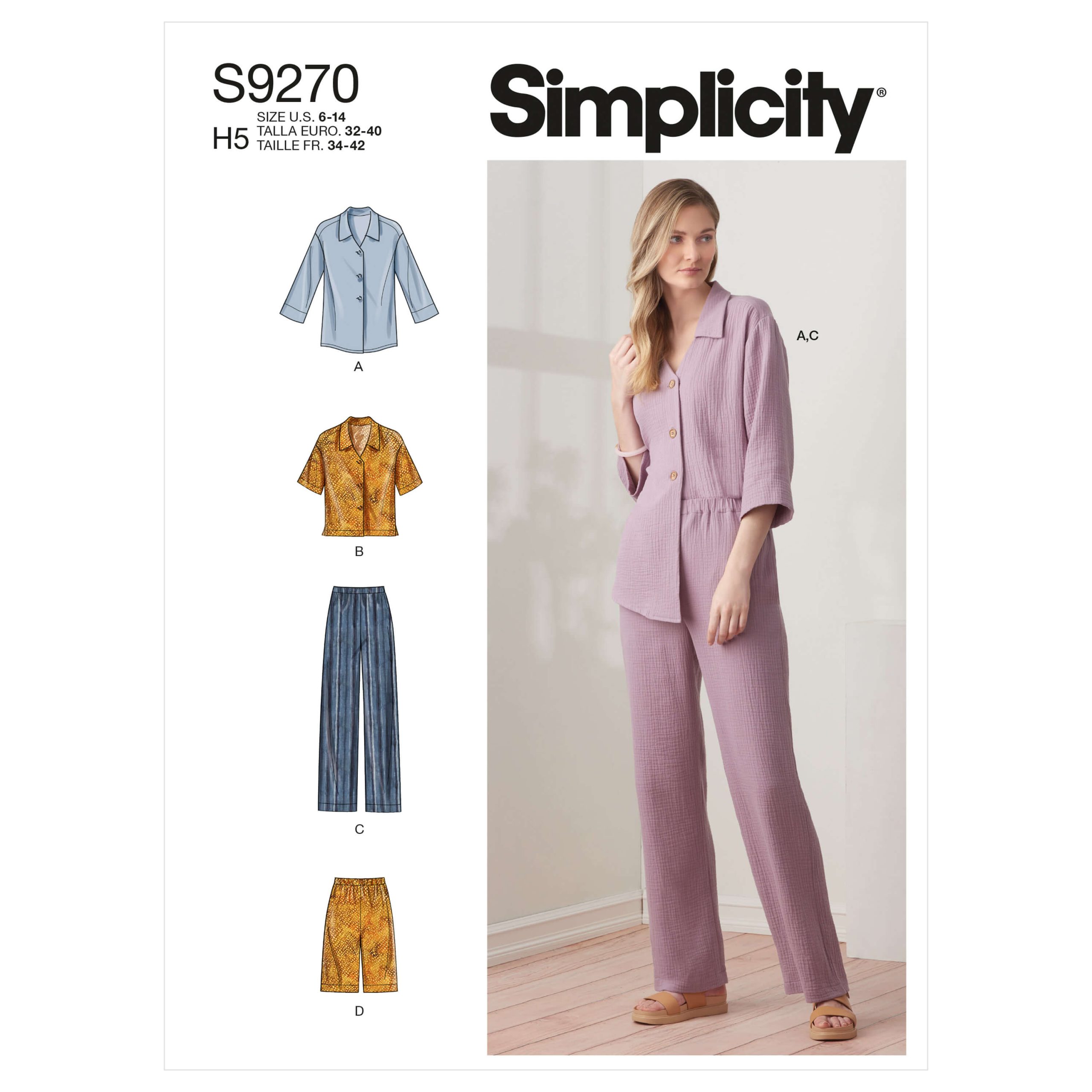 Simplicity Sewing Pattern S9270 Misses’ Tops and Trousers - Sewdirect