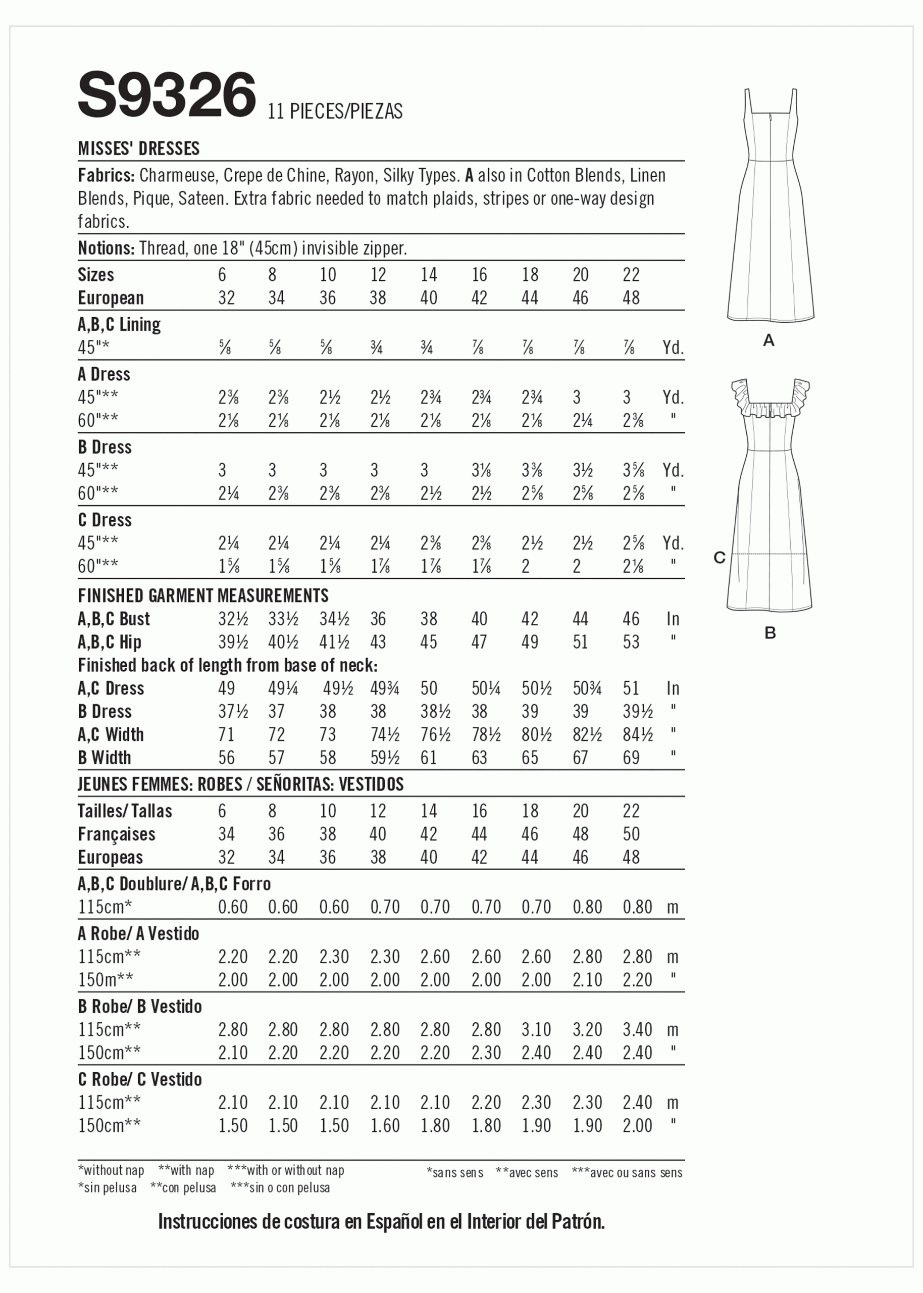 Simplicity Sewing Pattern S9326 Misses’ Dresses - Sewdirect