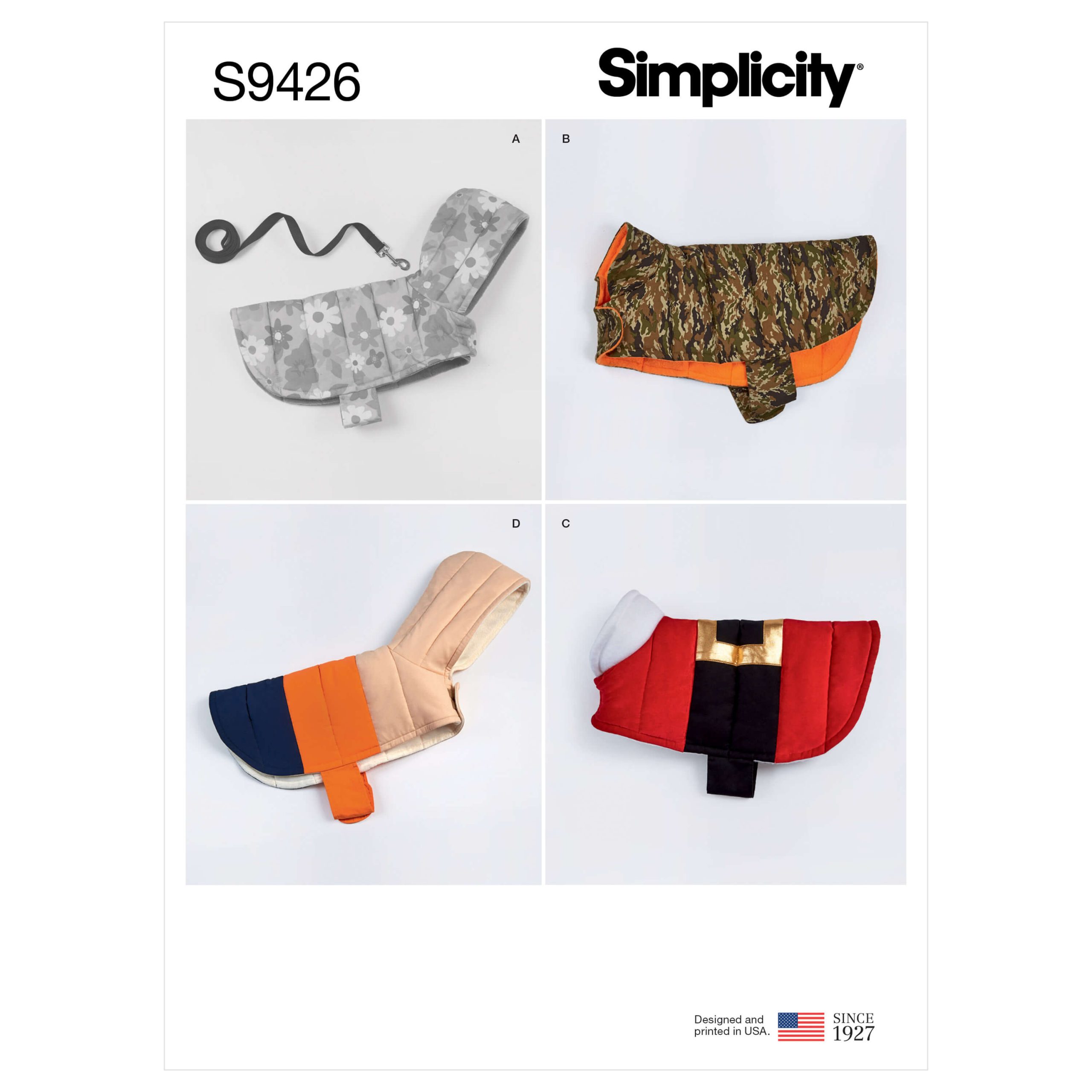 Simplicity Sewing Pattern S9426 Quilted Dog Coats - Sewdirect