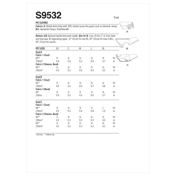 Simplicity Sewing Pattern S9532 Pet Clothes - Sewdirect