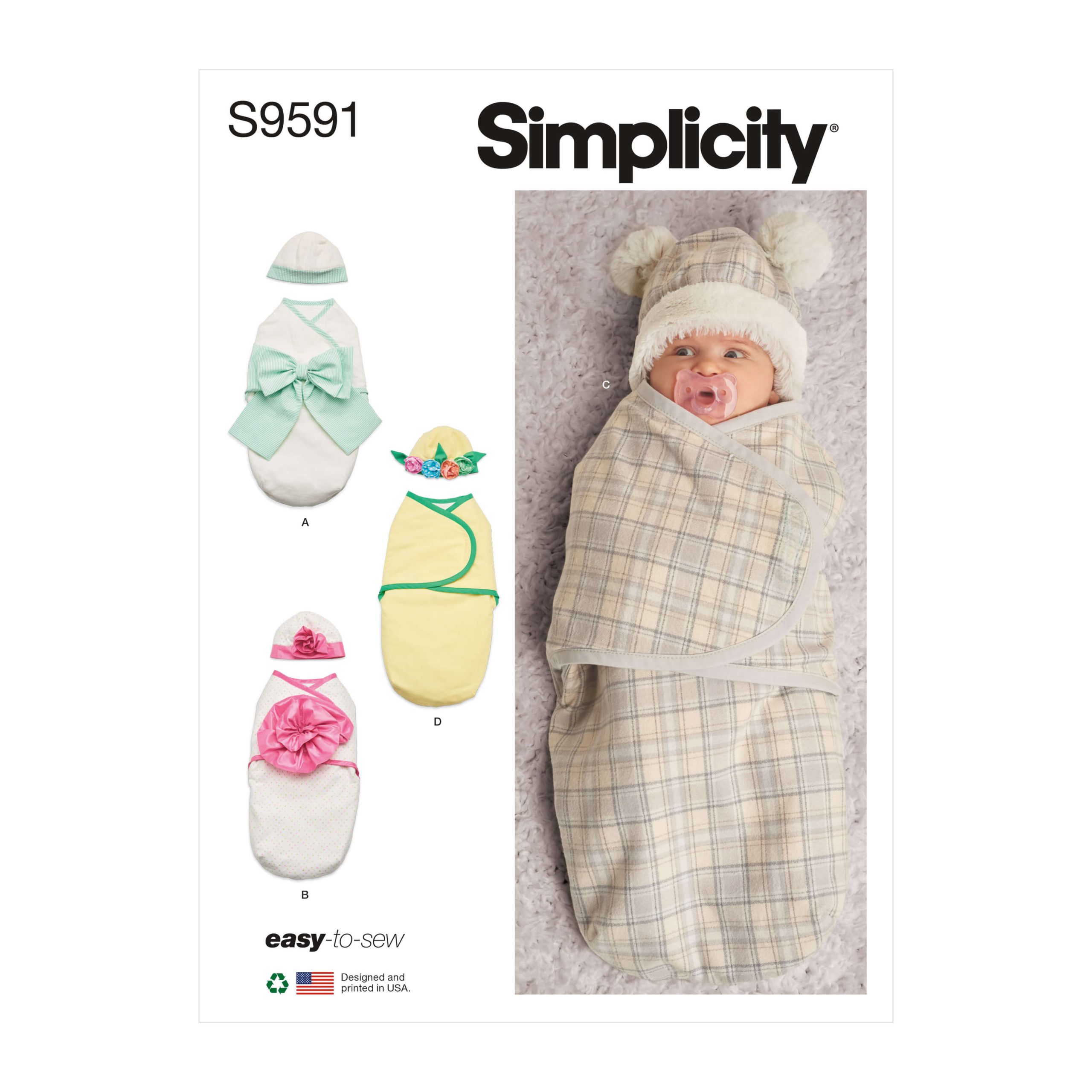 Simplicity Sewing Pattern S9591 Babies’ Buntings and Hats - Sewdirect