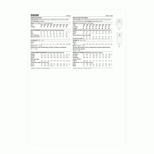 Simplicity Sewing Pattern S9599 Women’s Knit Dresses by Mimi G - Sewdirect