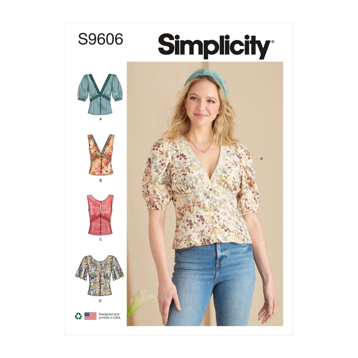 Simplicity Sewing Pattern S9606 Misses’ Blouse - Sewdirect