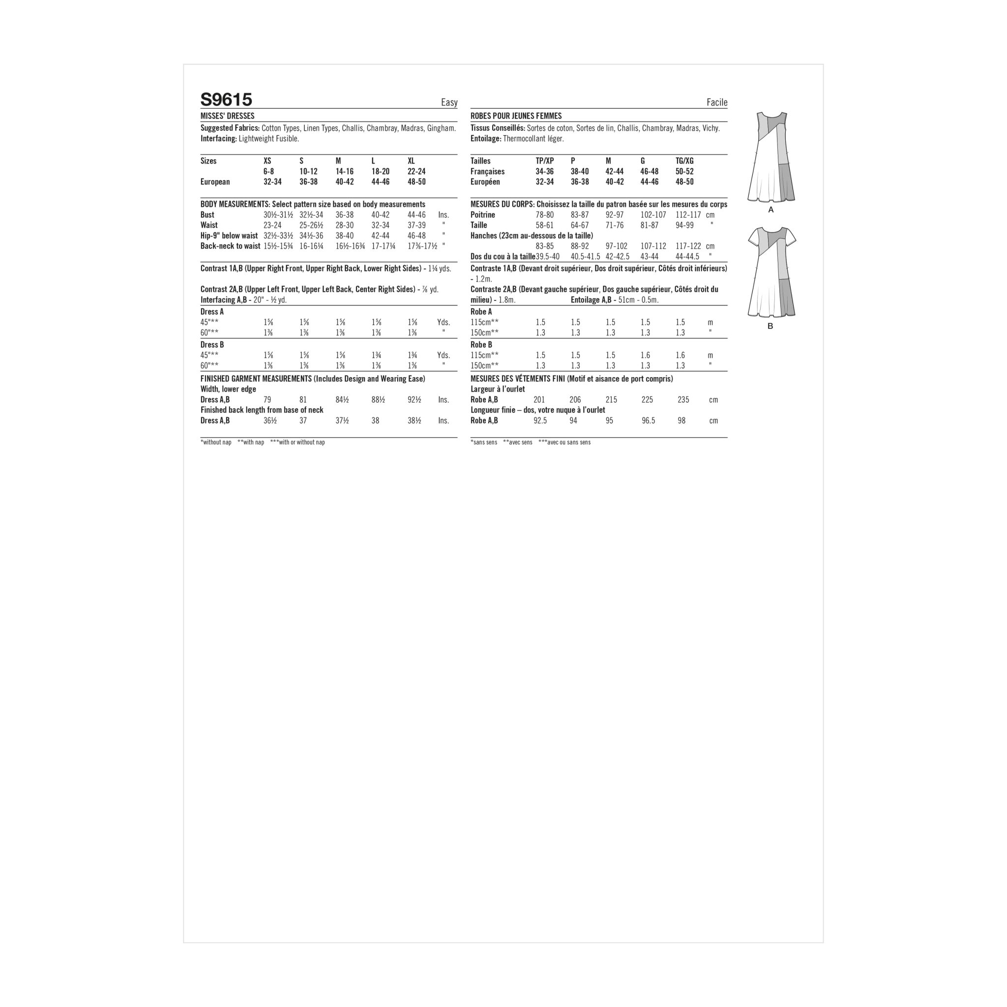 Simplicity Sewing Pattern S9615 Misses’ Dresses - Sewdirect