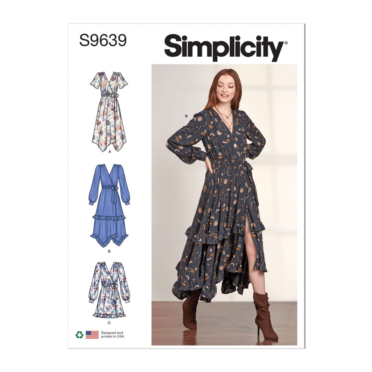 Simplicity Sewing Pattern S9639 Misses’ Midi Wrap Dress - Sewdirect