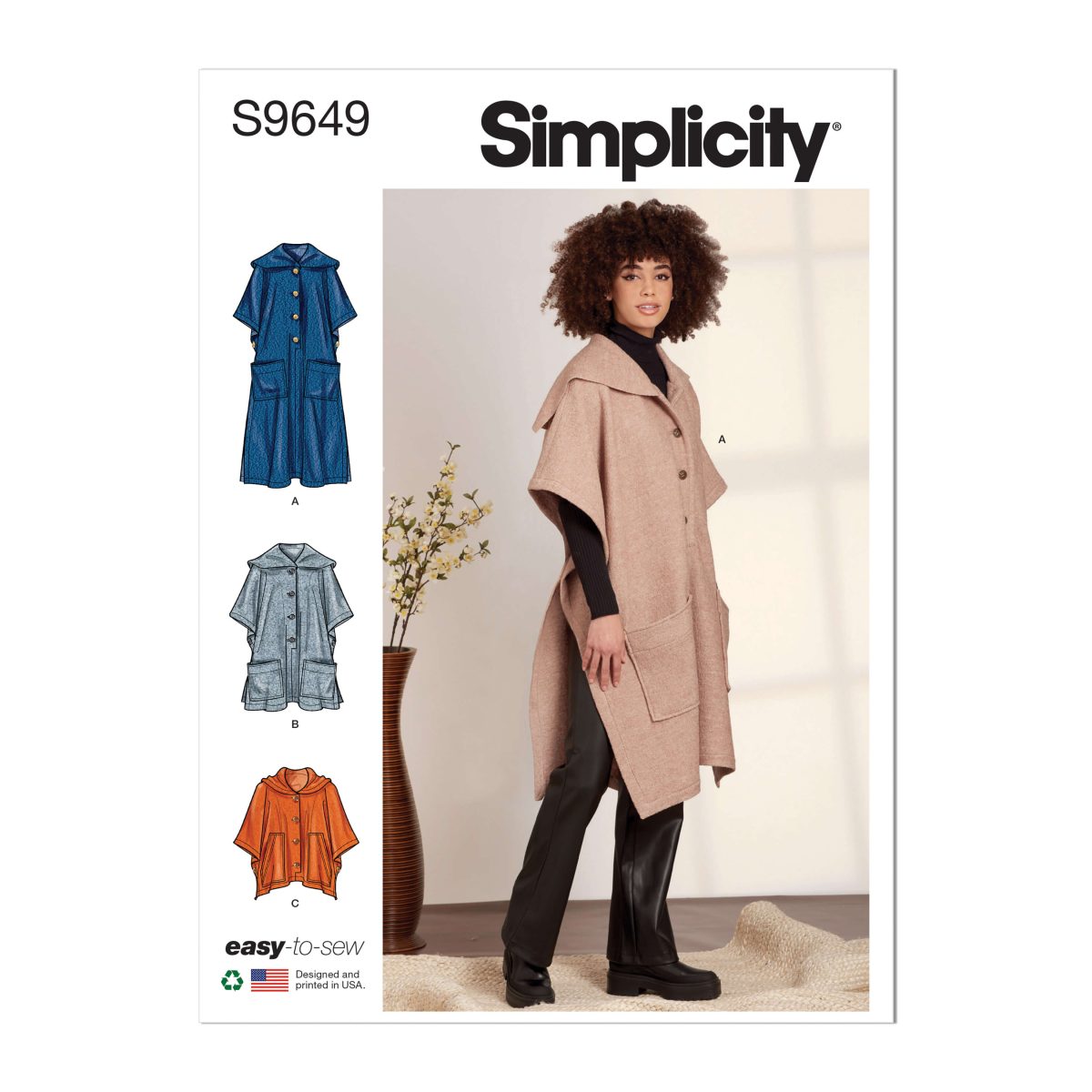 Simplicity Sewing Pattern S9649 Misses’ Ponchos - Sewdirect