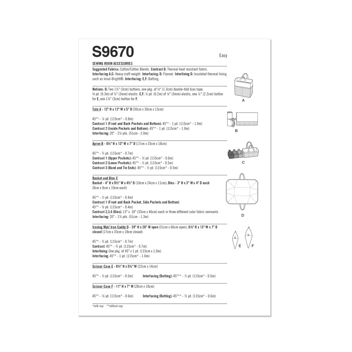 Simplicity Sewing Pattern S9670 Sewing Room Accessories - Sewdirect