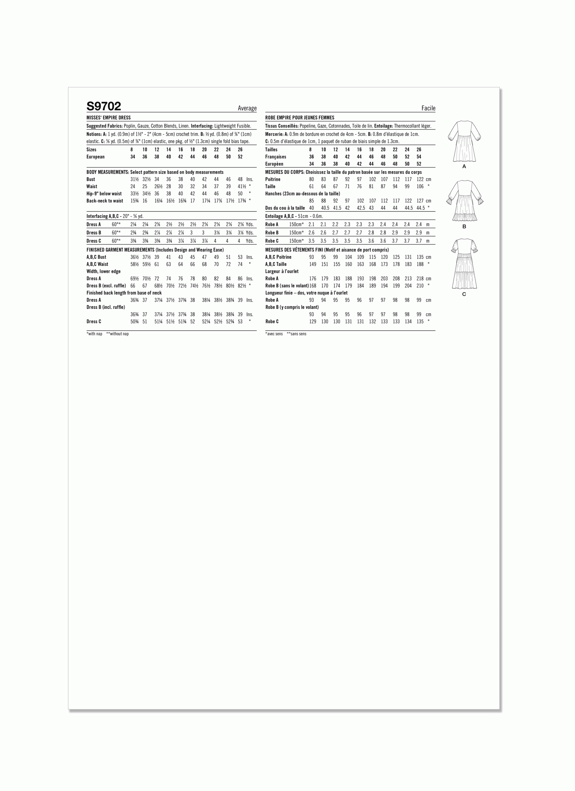 Simplicity Sewing Pattern S9702 Misses’ Dress - Sewdirect