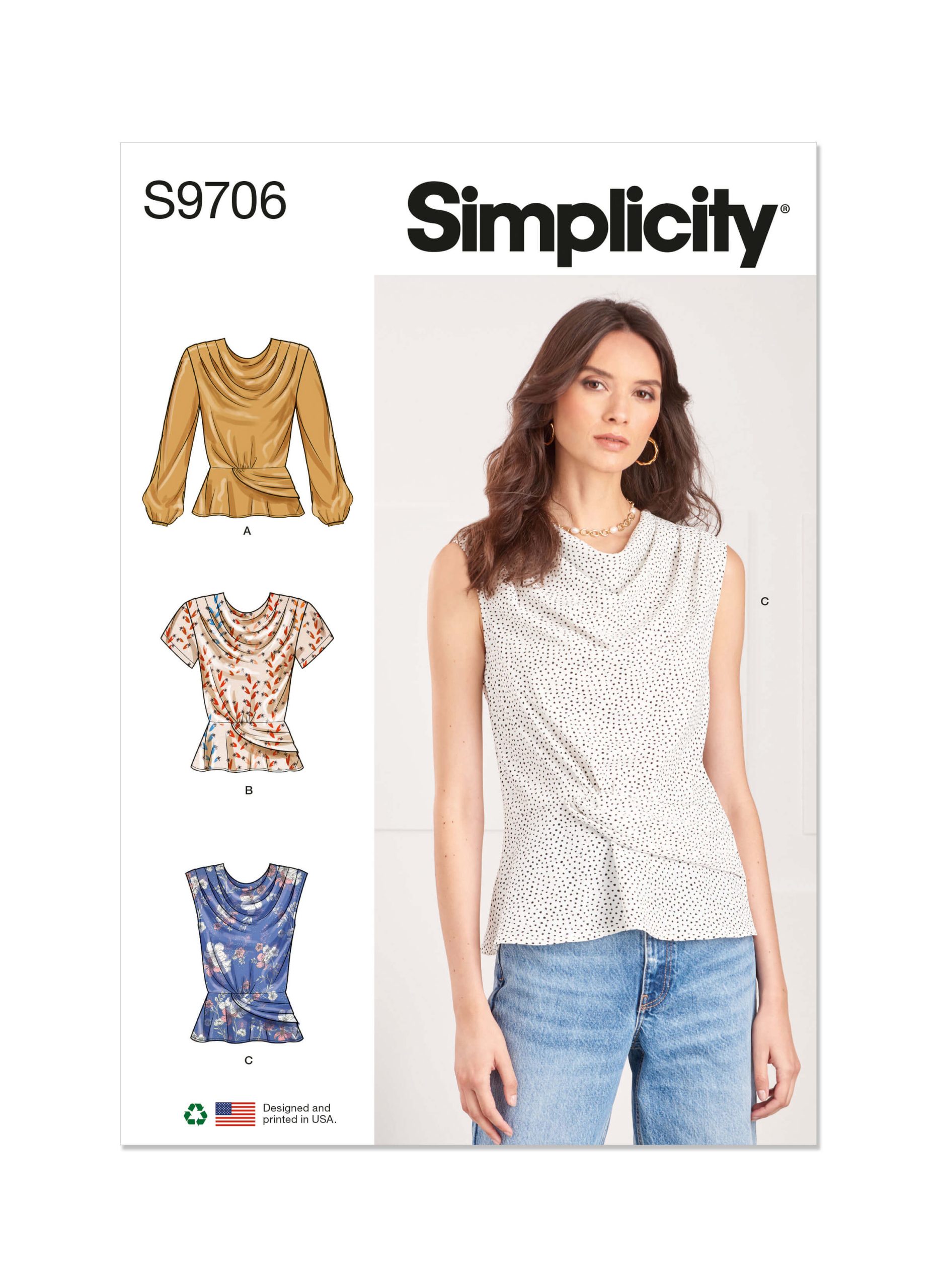 Simplicity Sewing Pattern S9706 Misses’ Tops - Sewdirect